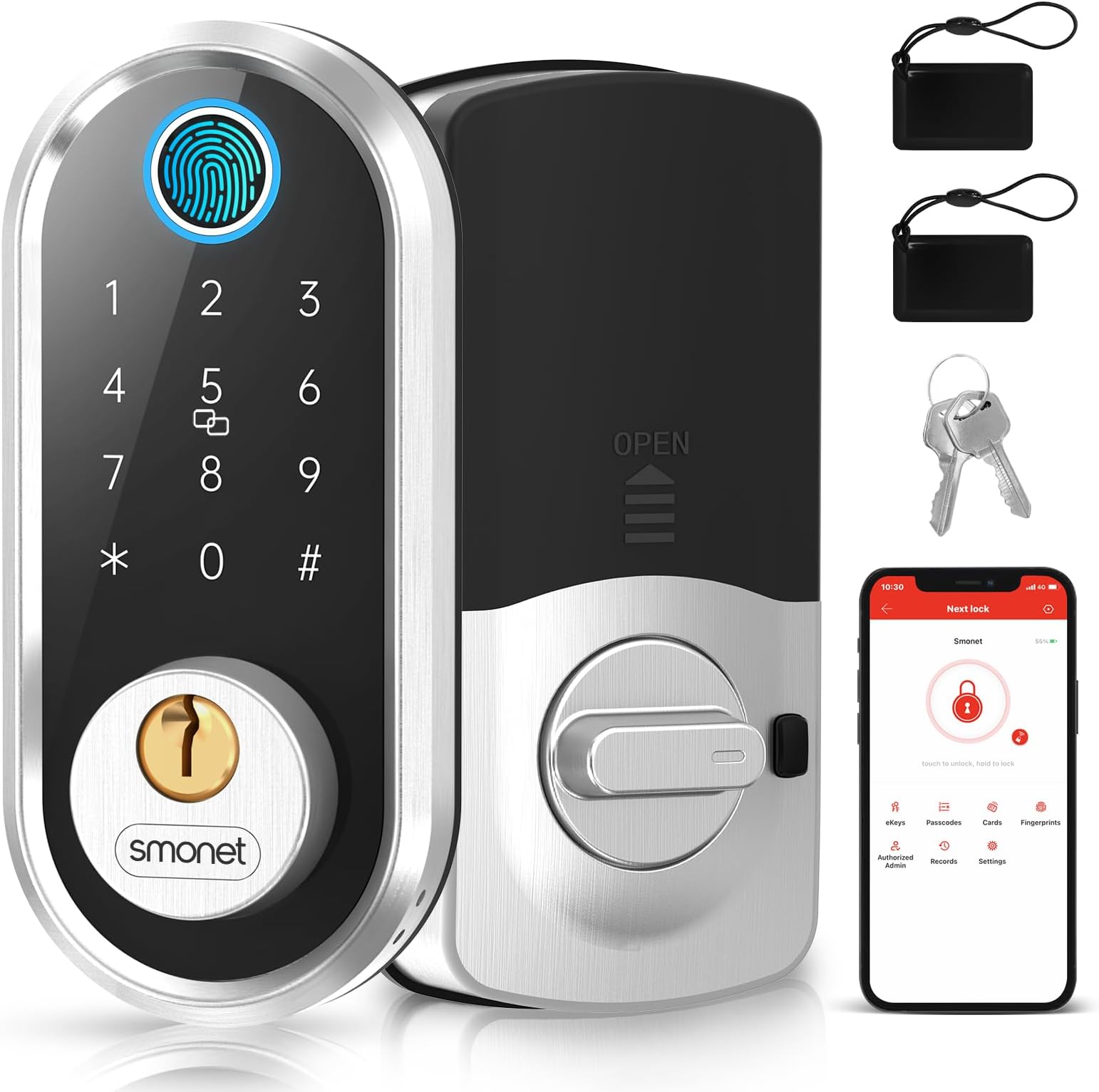 Smart Lock with 5 IC Fobs - Amazon.com