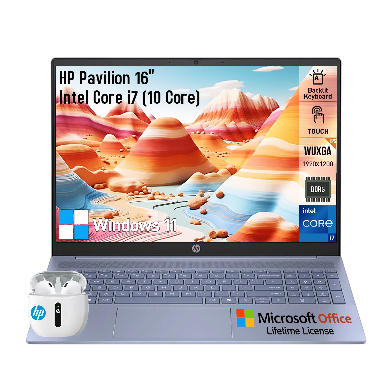 Amazon.com: HP Pavilion Touchscreen Laptop Computer, 16 Inch WUXGA ...