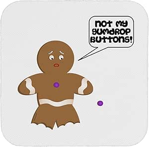 Amazon.com: Not My Gumdrop Buttons Gingerbread Man Christmas Coaster ...