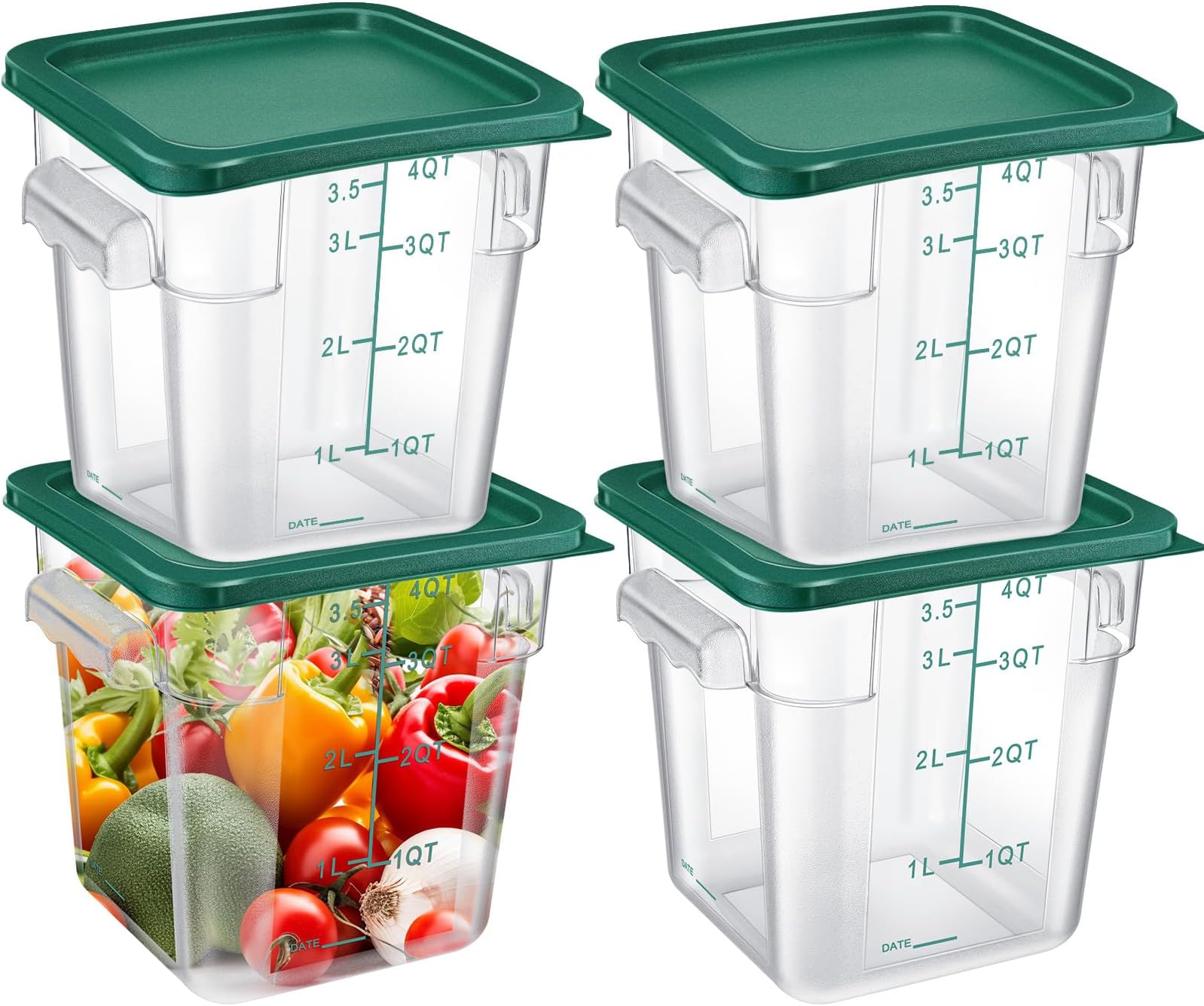 Amazon.com: 4QT NSF Food Storage Containers: 8 PCS [Food Grade][Hot ...