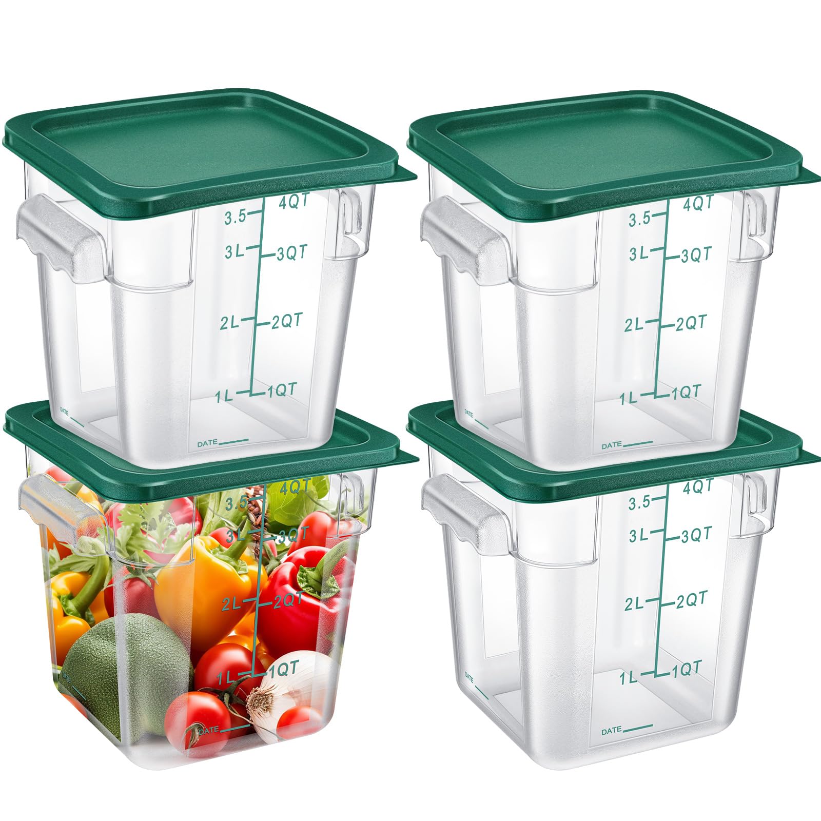 Amazon.com: Maxcheck 4 Pcs 4Qt Food Storage Container with Lids Set ...