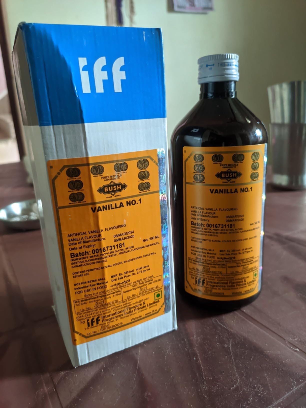 IFF Vanilla No.1 Food Flavour Essence | 500ml Premium Vanilla Extract ...