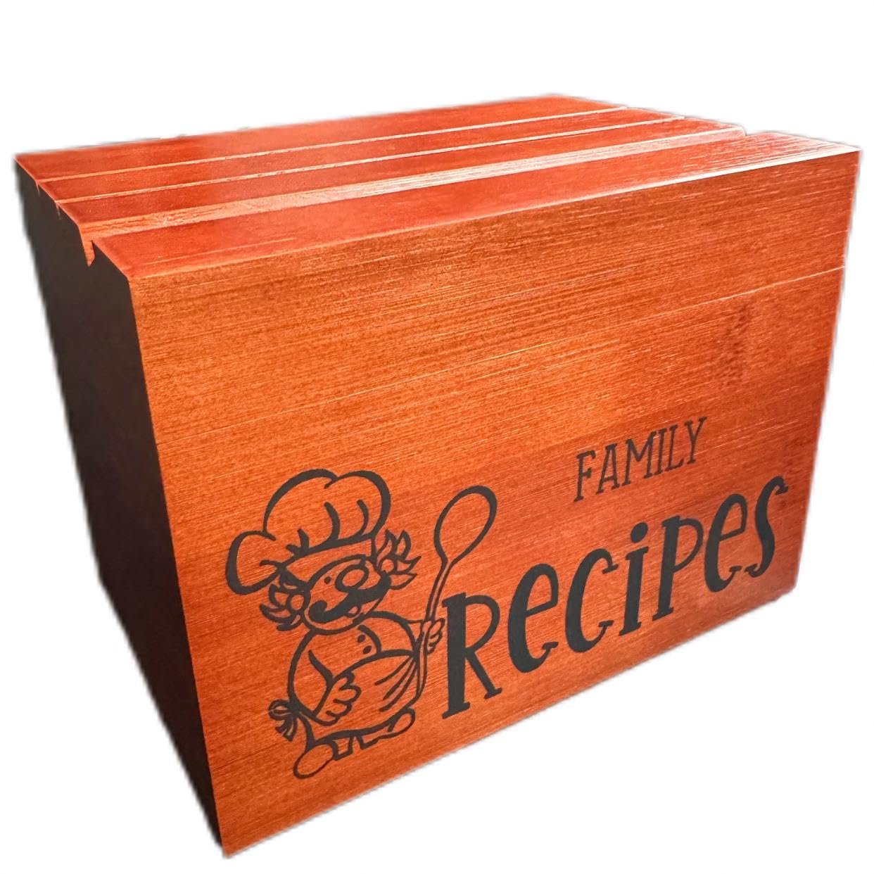 Amazon.com: Lumicook Recipe Box with Cards and Dividers | Recipe Card ...