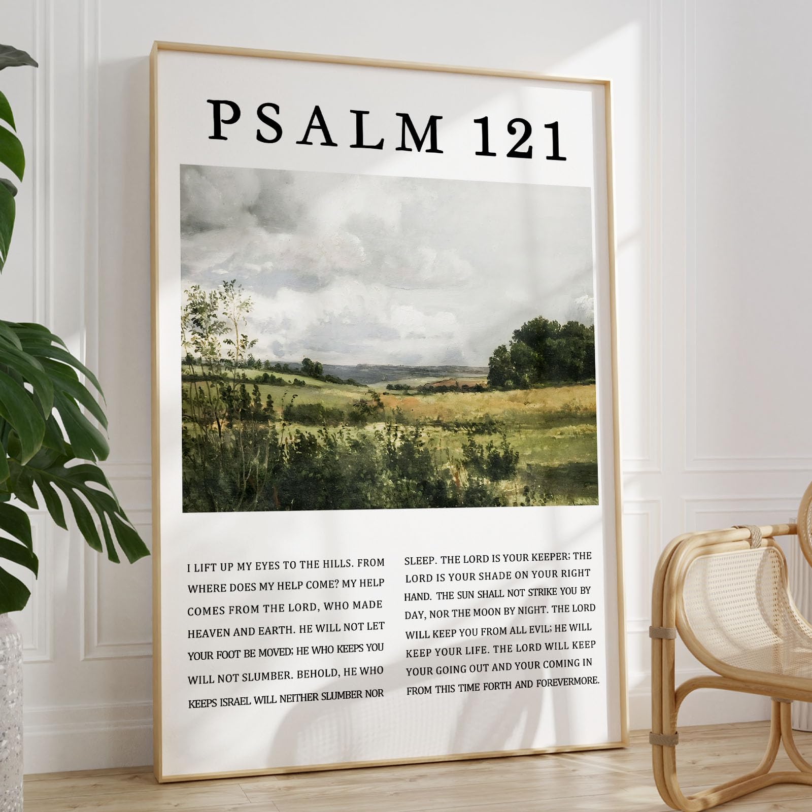 Amazon.com: Psalm 121 Wall Art Vintage Landscape Pictures Inspirational ...