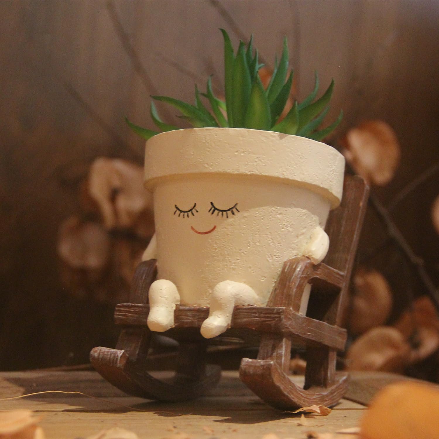 Amazon.com : ERRSOU Cute Head Swing Planter Pot, Unique Smile Face ...