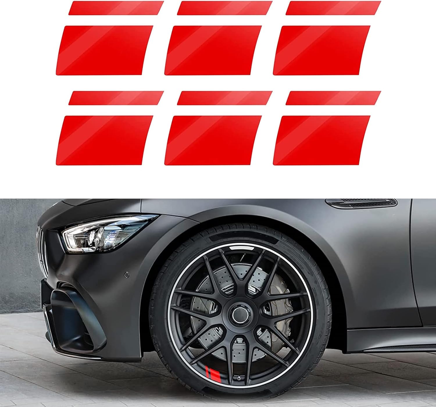 Amazon.com: Sodcay 6 PCS Reflective Car Wheel Rim Decal Stripes, 18 ...