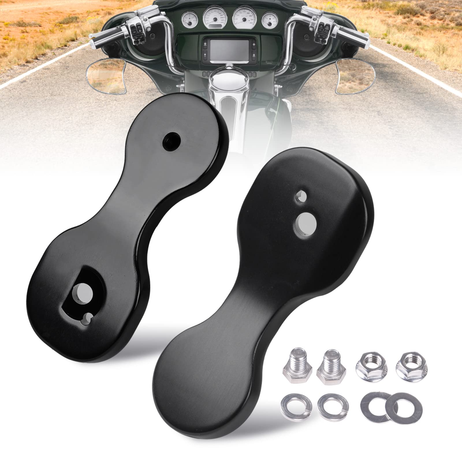 Snapklik.com : Sresk Motorcycle Mirror Drop Bracket Adapter Rear View ...