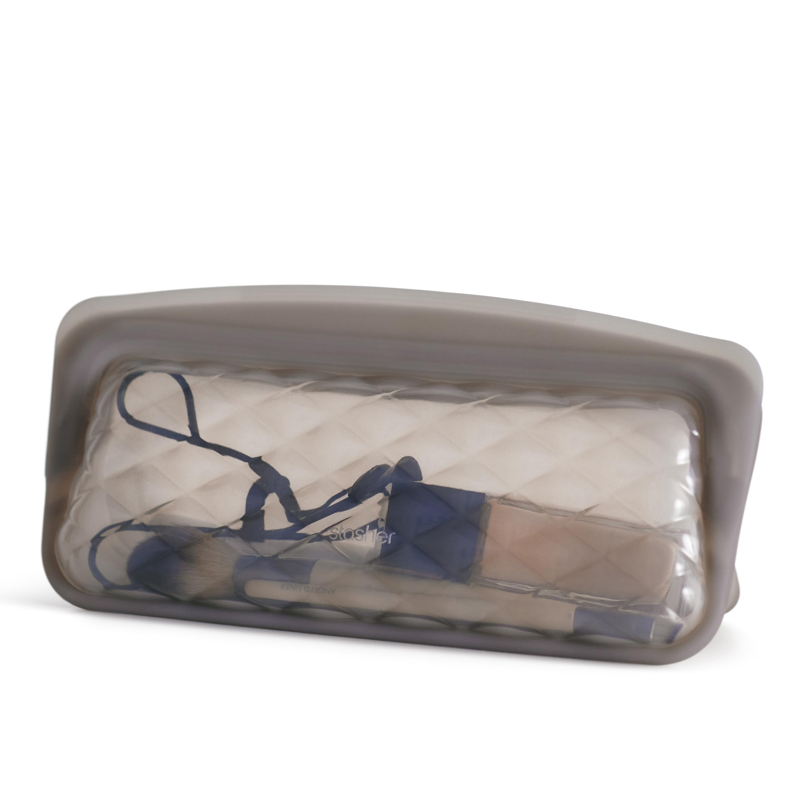 Amazon.com: Stasher Premium Silicone Reusable Makeup Bag, Taupe ...