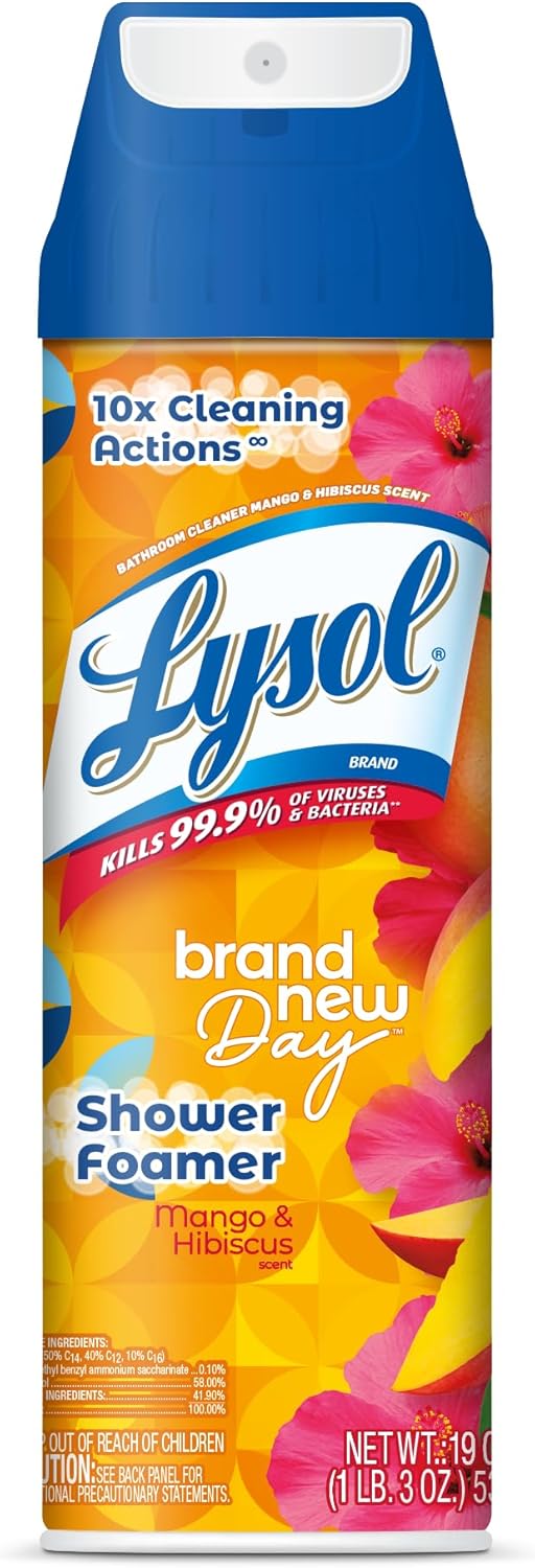 Amazon.com: Lysol Foamer Aerosol Bathroom Cleaner, Mango & Hibiscus, 19 ...