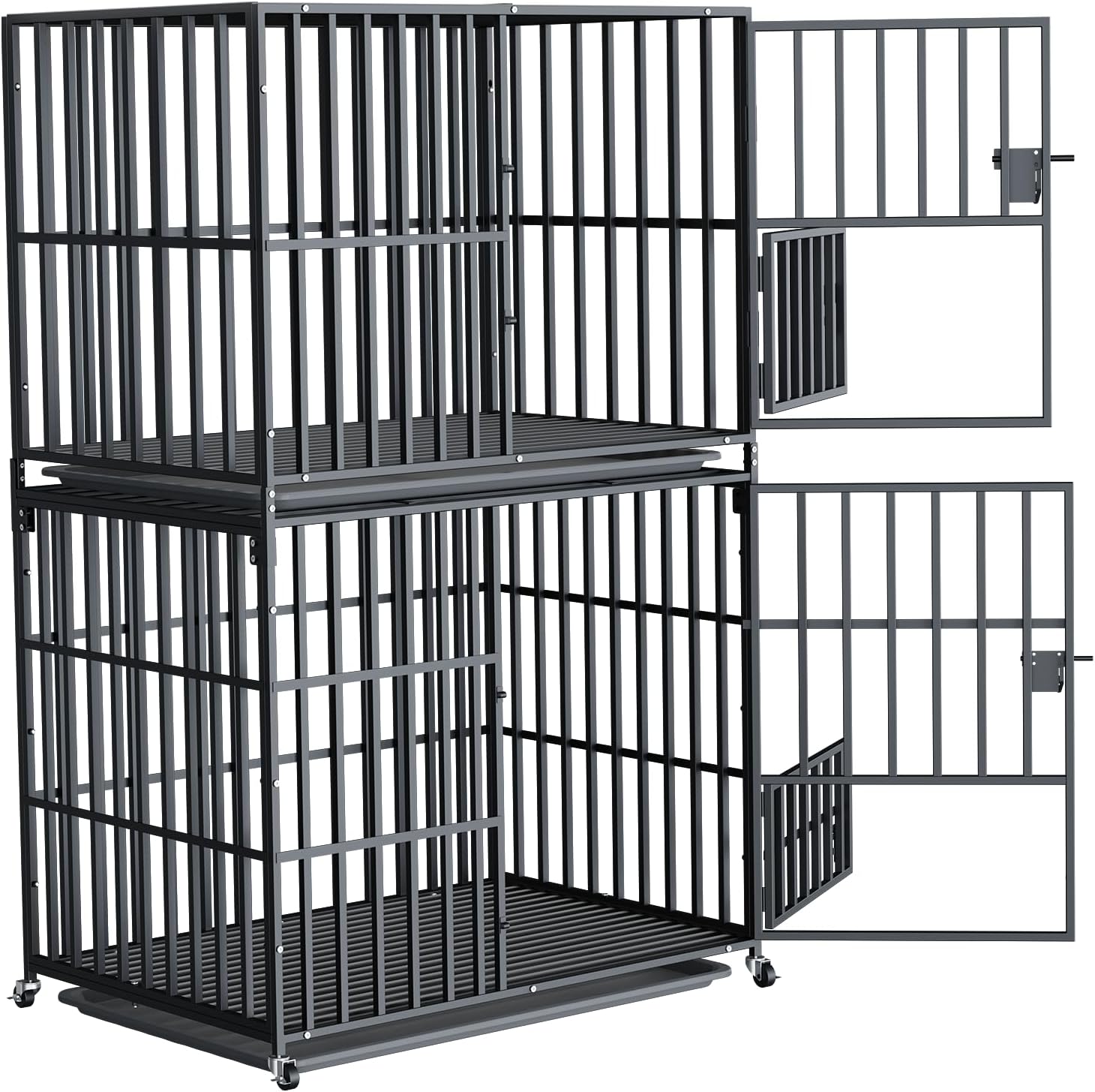 Amazon.com : Heavy Duty Dog Crate Stackable: 42”Indestructible Escape ...