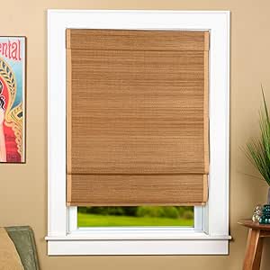 Amazon.com: Cordless Bamboo Roman Shades Thermal Backed Insulated Room ...