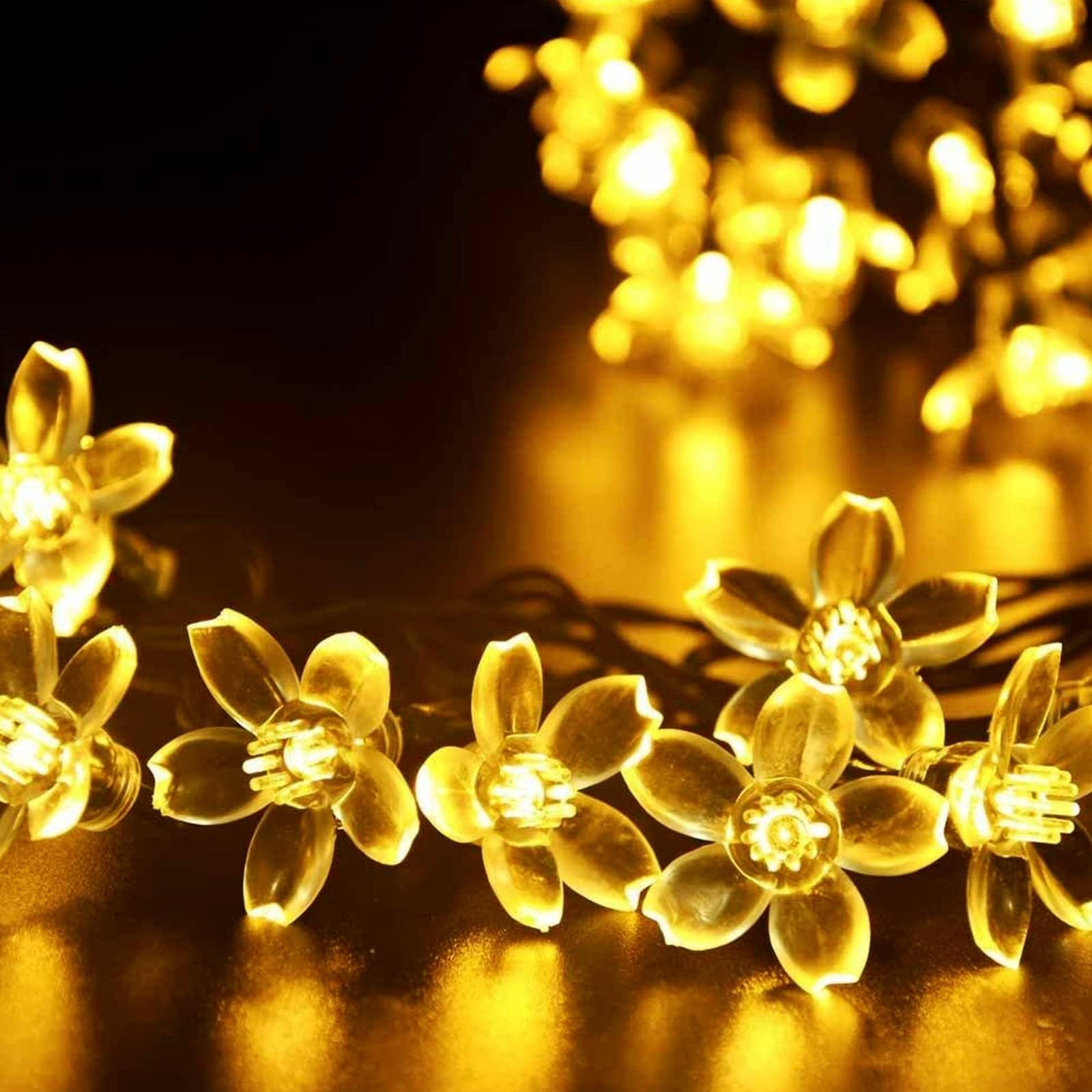 Amazon.com: WFGGEH Flower String Lights Plug in, 10ft 20 LED Warm White ...
