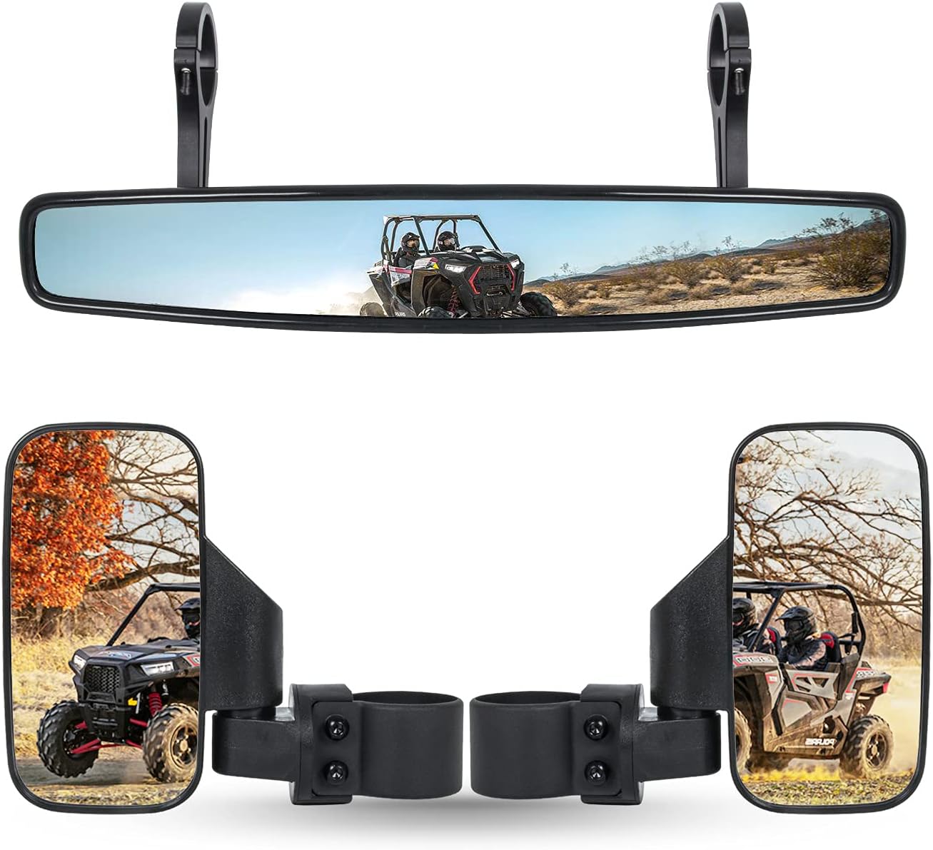 Amazon.com: UTV Mirror Set, ISSYAUTO Clear Convex Mirror with ...