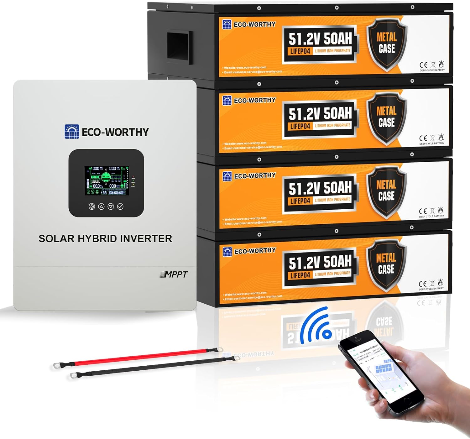 Amazon.com: ECO-WORTHY 10240Wh Home Backup Power,48V 200Ah (4Pack 48V ...