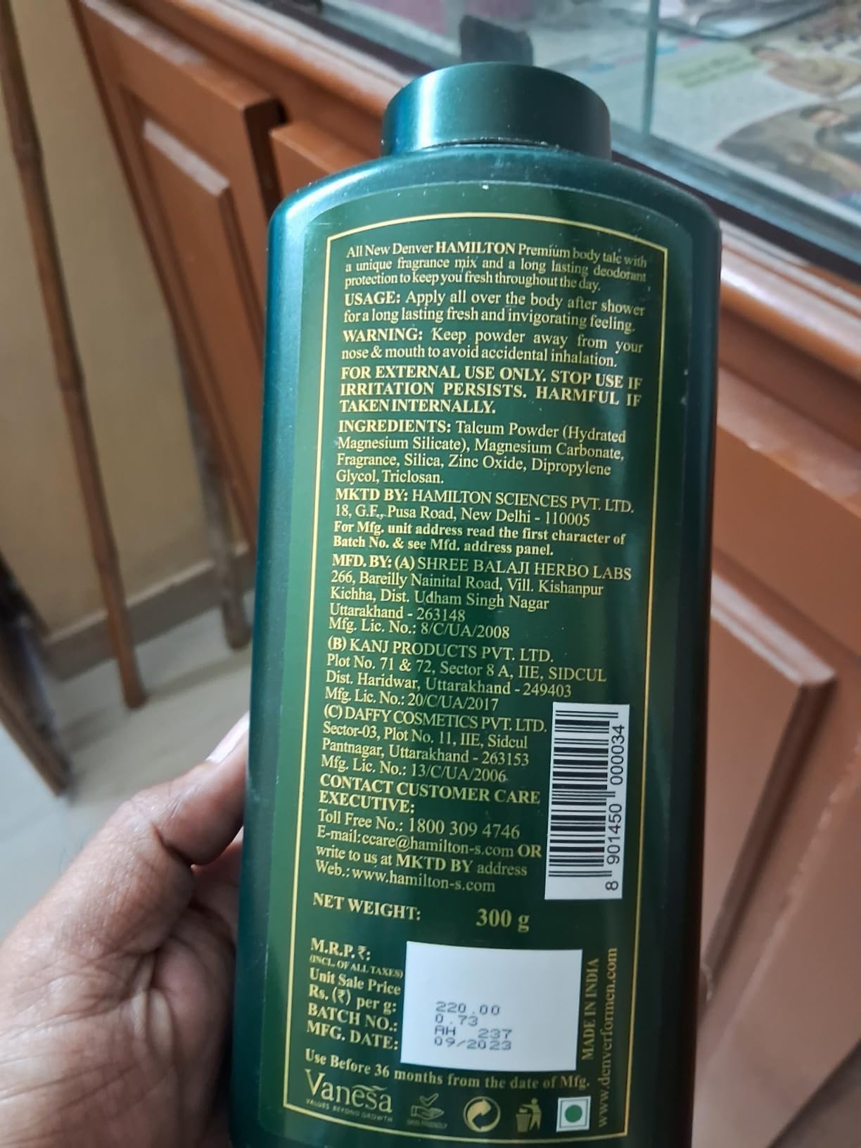 DENVER Hamilton Premium Body Talc- 300GM | Scented Talcum Powder for ...