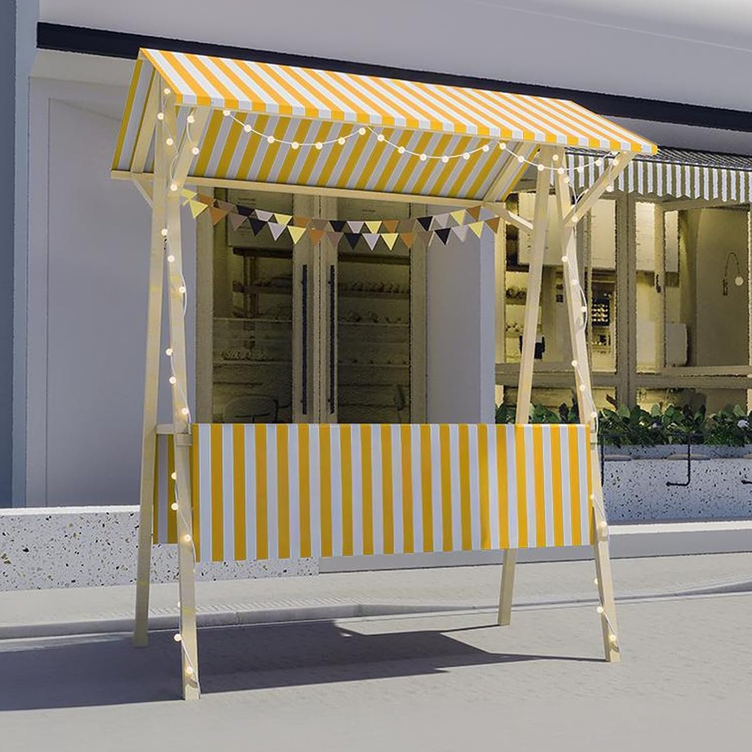 Amazon.com: Wooden Market Stall Carts Display Stand - Foldable Vendor ...