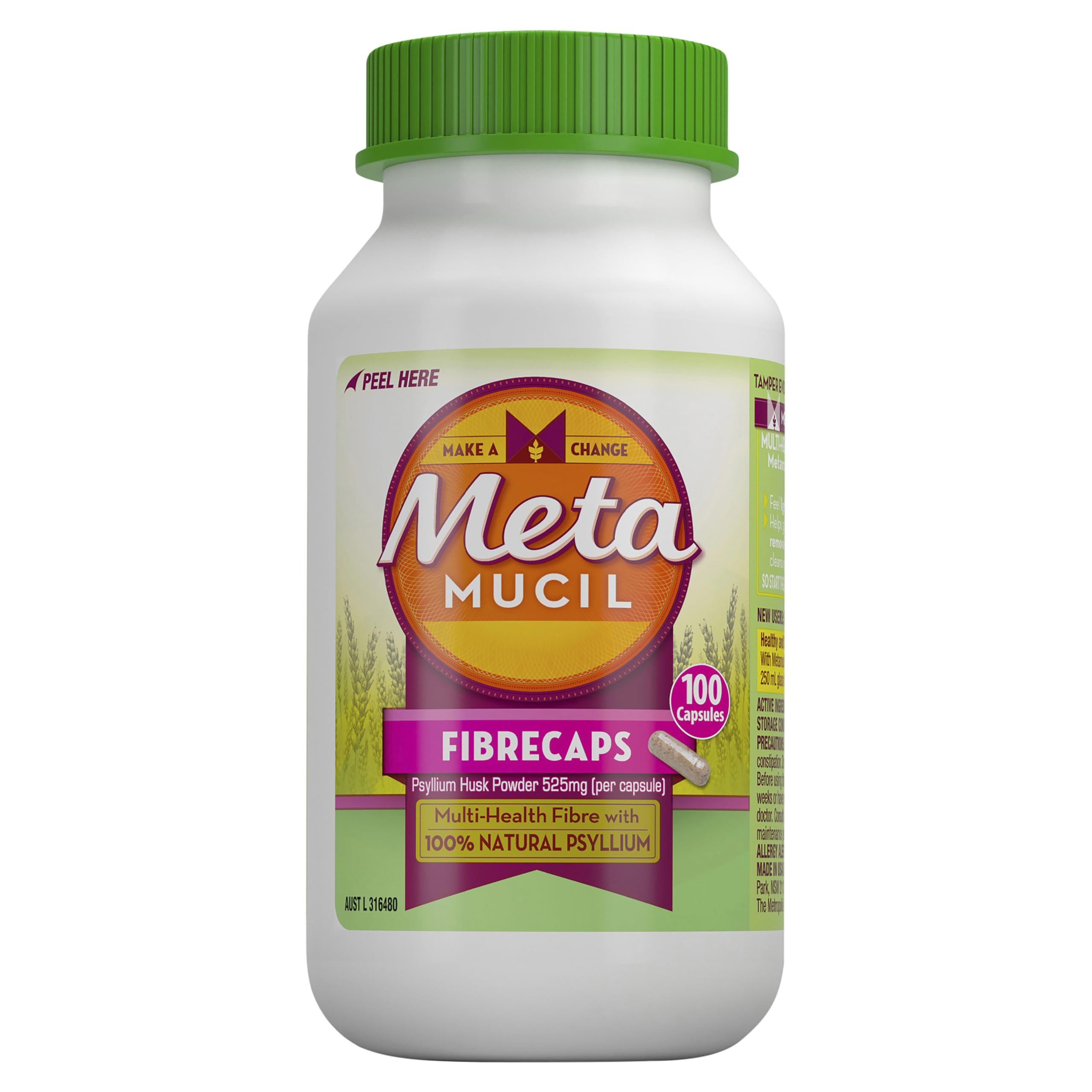 Metamucil Daily Fibre Supplement Caps, 100 Doses : Amazon.com.au ...
