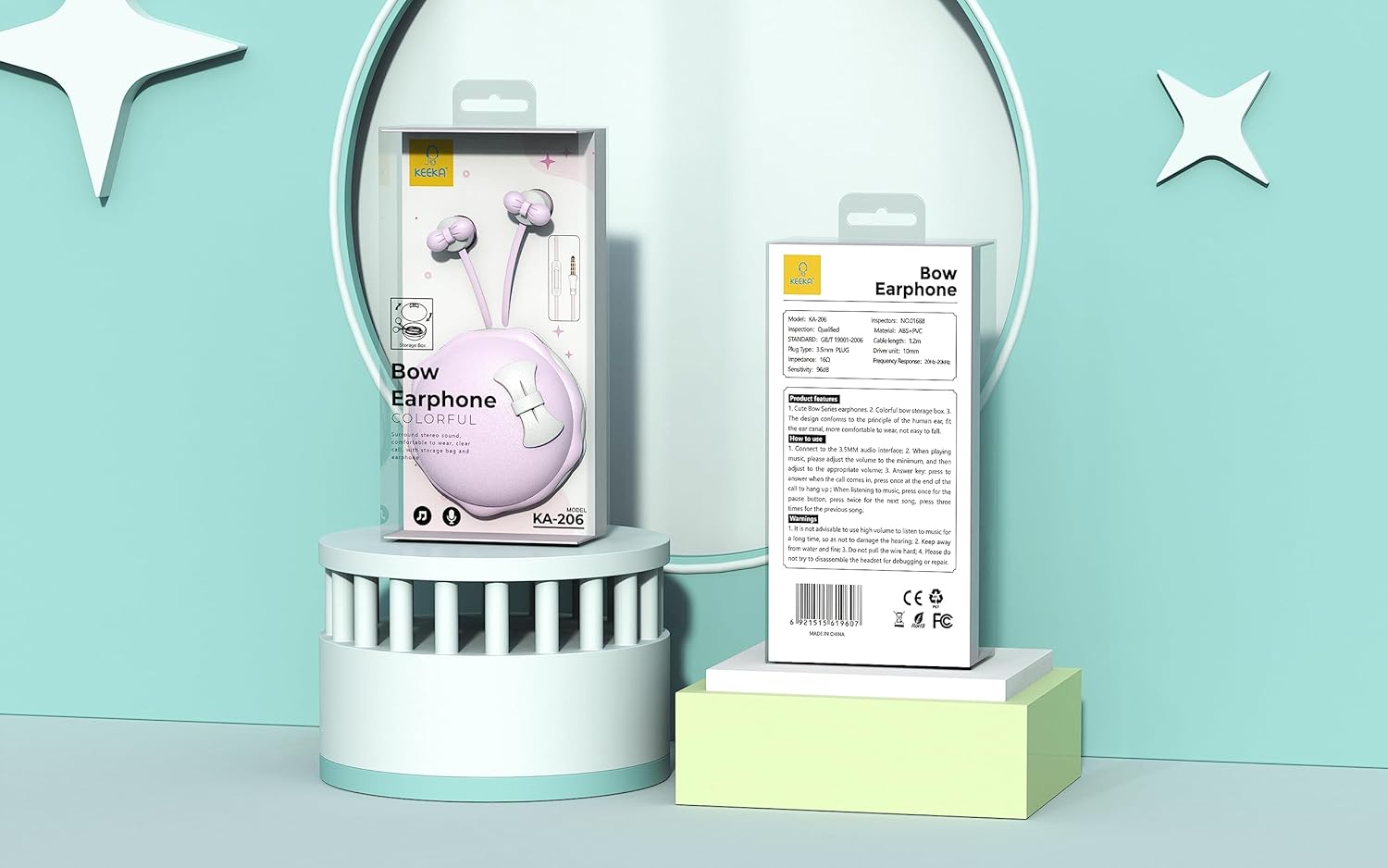 QearFun Kawakii – Auriculares con cable y auriculares intrauditivos para niños, regalo para ...