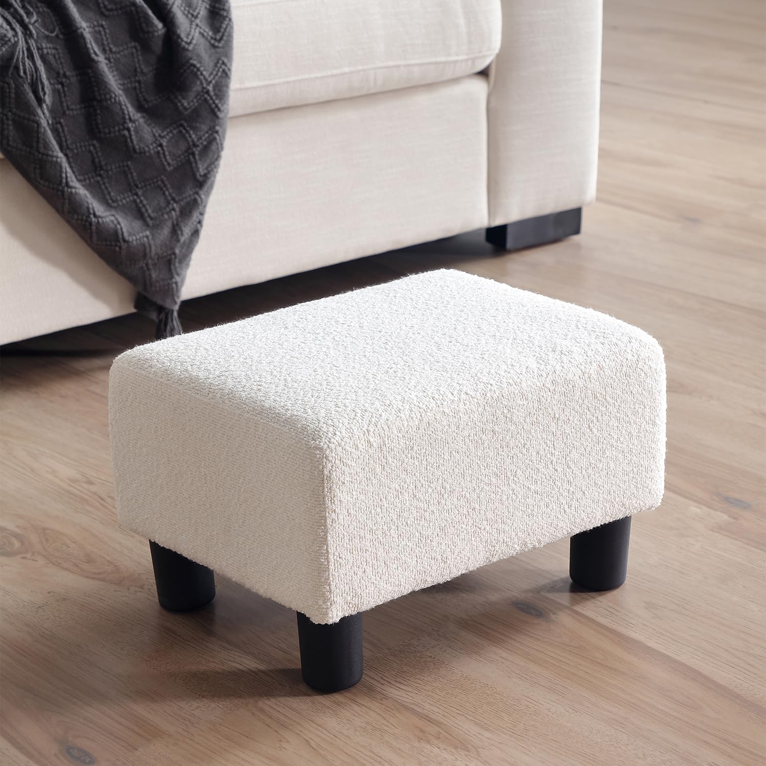 Get Set Style Footstool Ottoman, Rectangular Foot Rest Stool with Legs ...