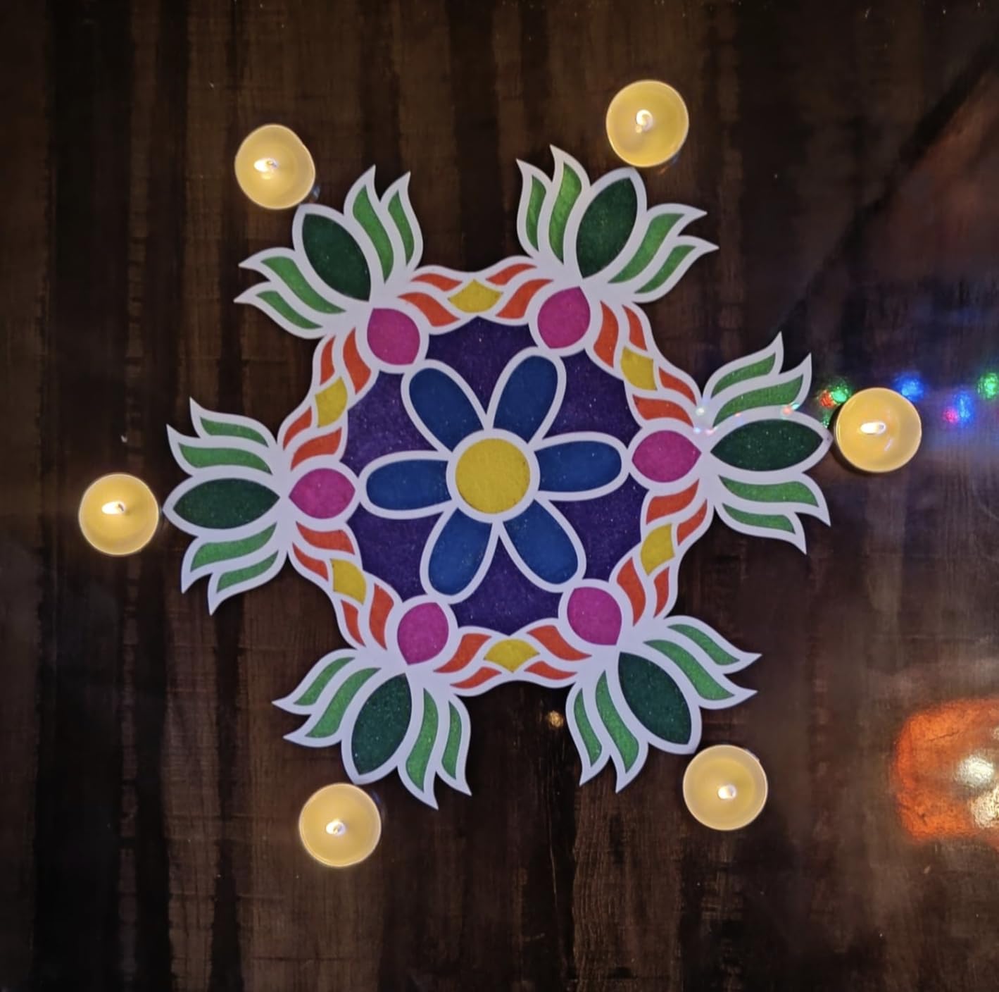 Buy Prachi's Creation DIY MDF Readymade Rangoli Mat Easy to Use Rangoli ...