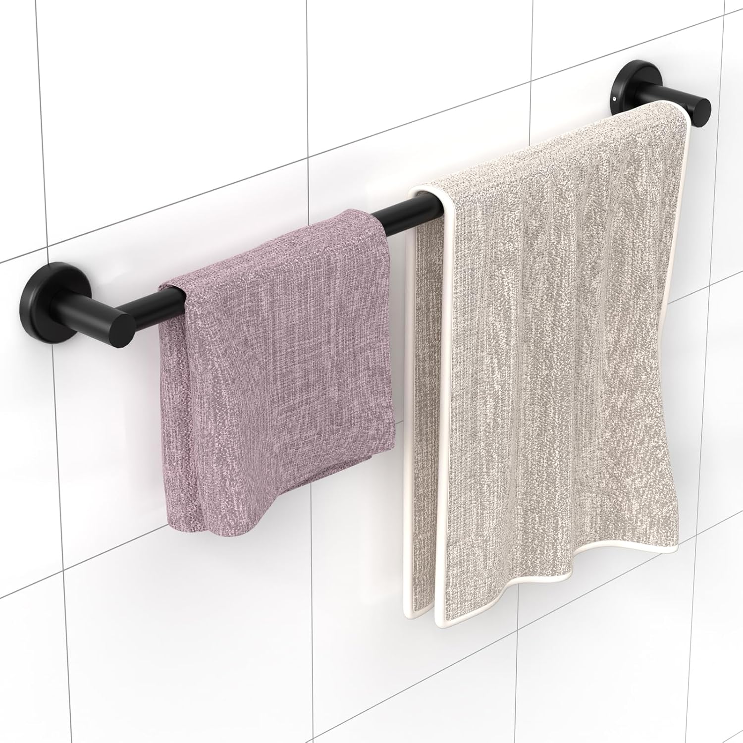 HUFEEOH Black Adjustable Single Towel Bar 11 to 23 Inch, Stainless ...