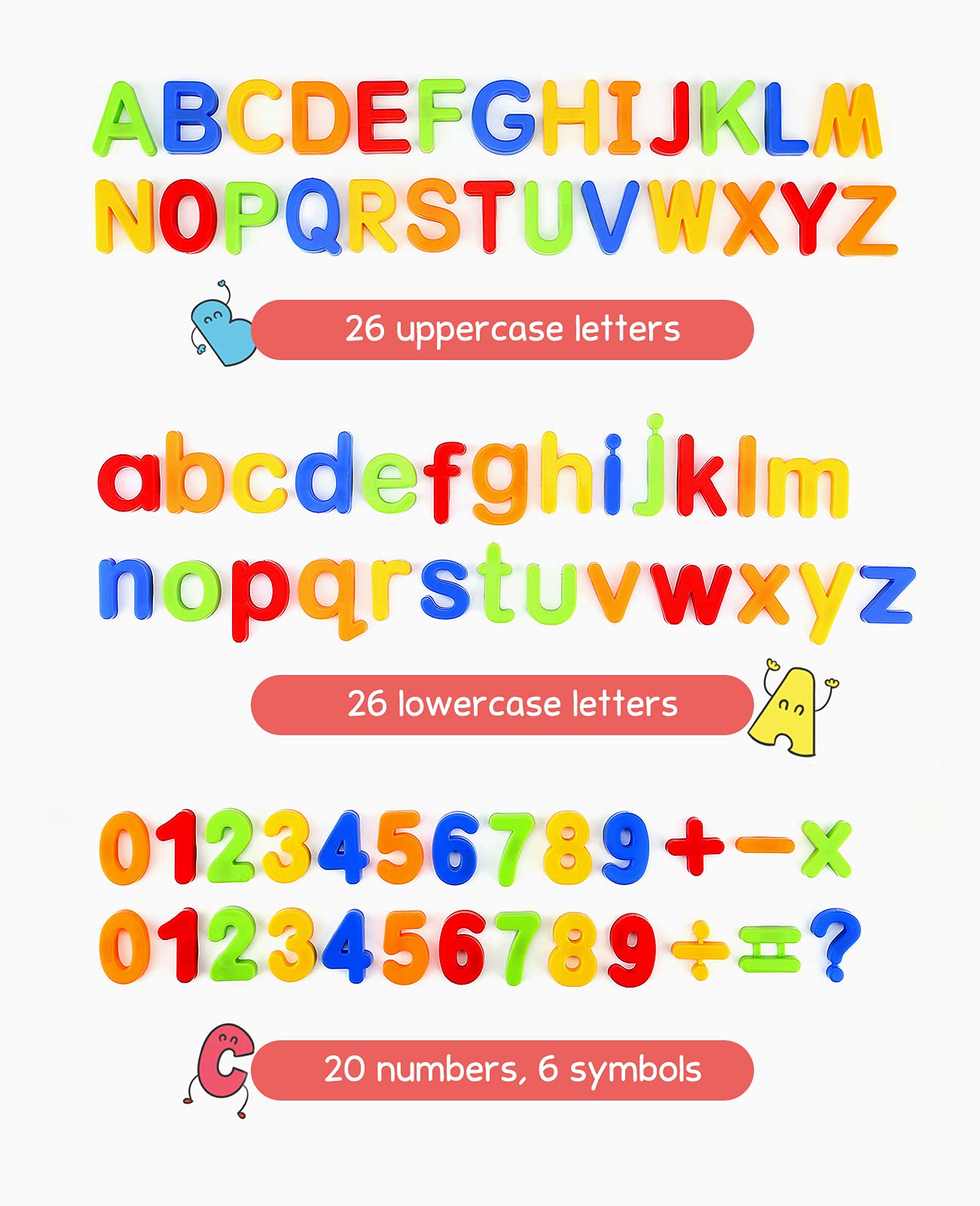 Buy Gamenote Magnetic Letters and Numbers for Toddlers - Plastic ...