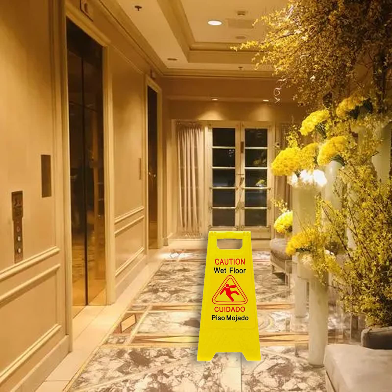 Snapklik.com : 6-Pack Caution Wet Floor Signs Foldable Sturdy Double ...