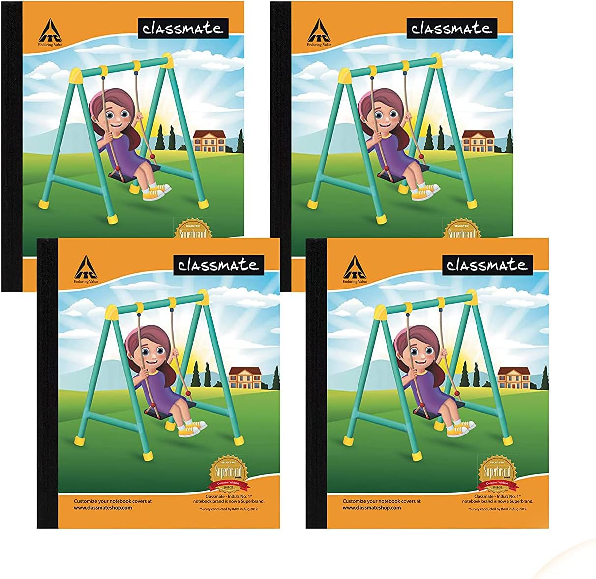 Classmate Notebook - Single Line, 92 Pages, 190 mm x 155 mm - Pack Of 4 ...