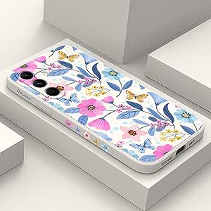 Amazon.com: LEECG for Samsung Galaxy A54 5G Case Flower Pattern Silicone Slim Anti Fingerprint ...