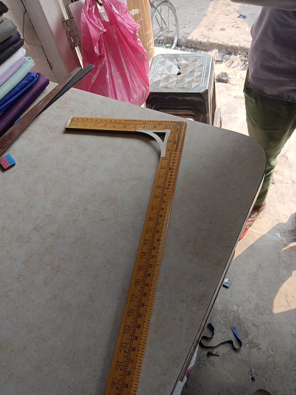 Quotidian Store Fashion Designing/Tailoring l-Scale Wooden Ruler ...