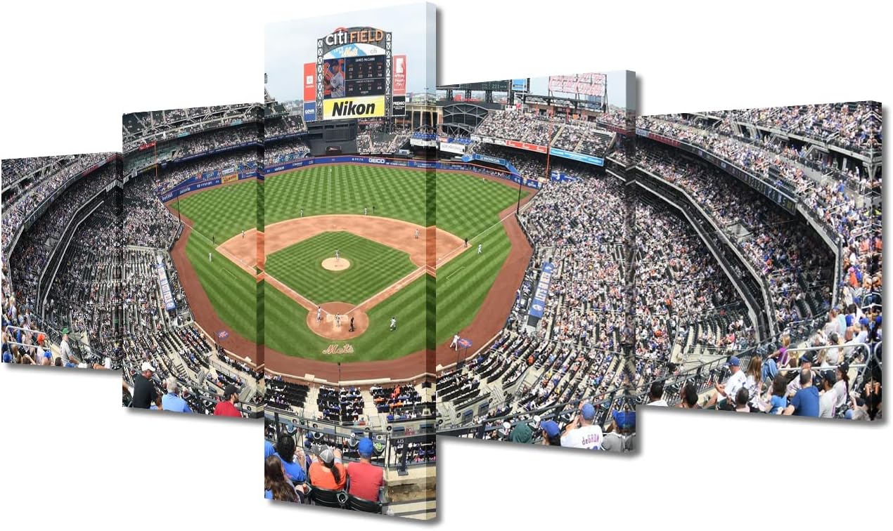 TUMOVO Aerial View of Baseball Stadium Canvas Wall Art for Living Room ...