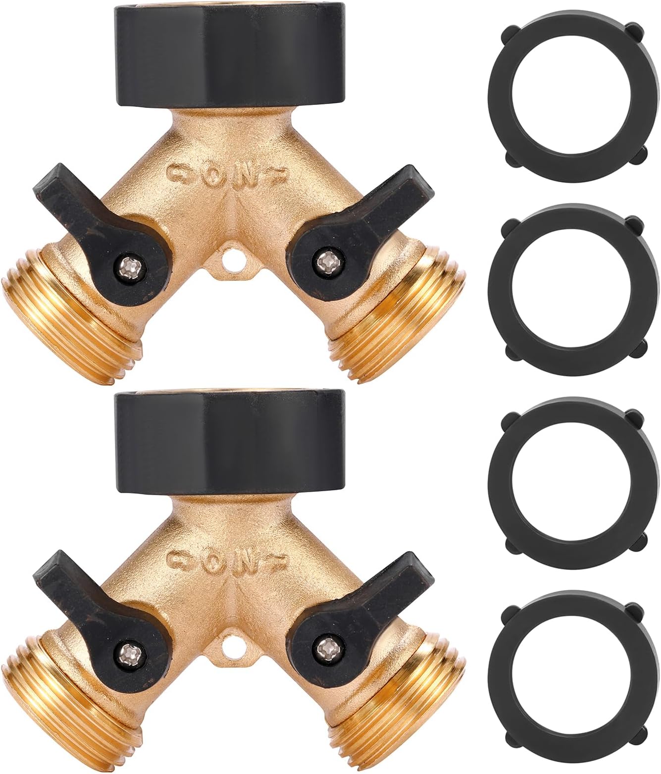 Amazon.com: Brass Garden Hose Splitter 2 way Heavy Duty, Brass Hose Y ...