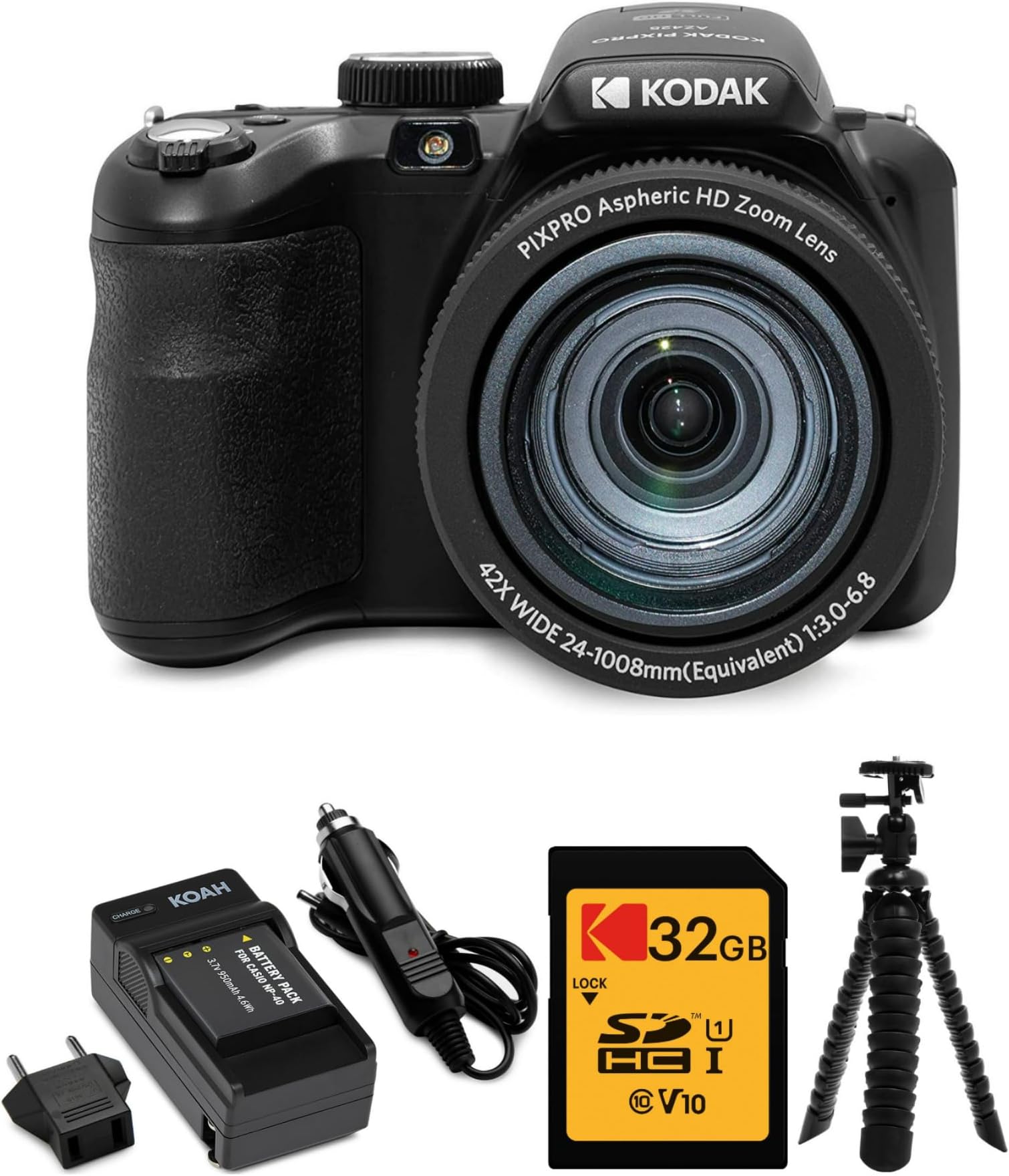 Amazon.com : KODAK PIXPRO AZ425-BK 20MP Digital Camera 42X Optical Zoom ...