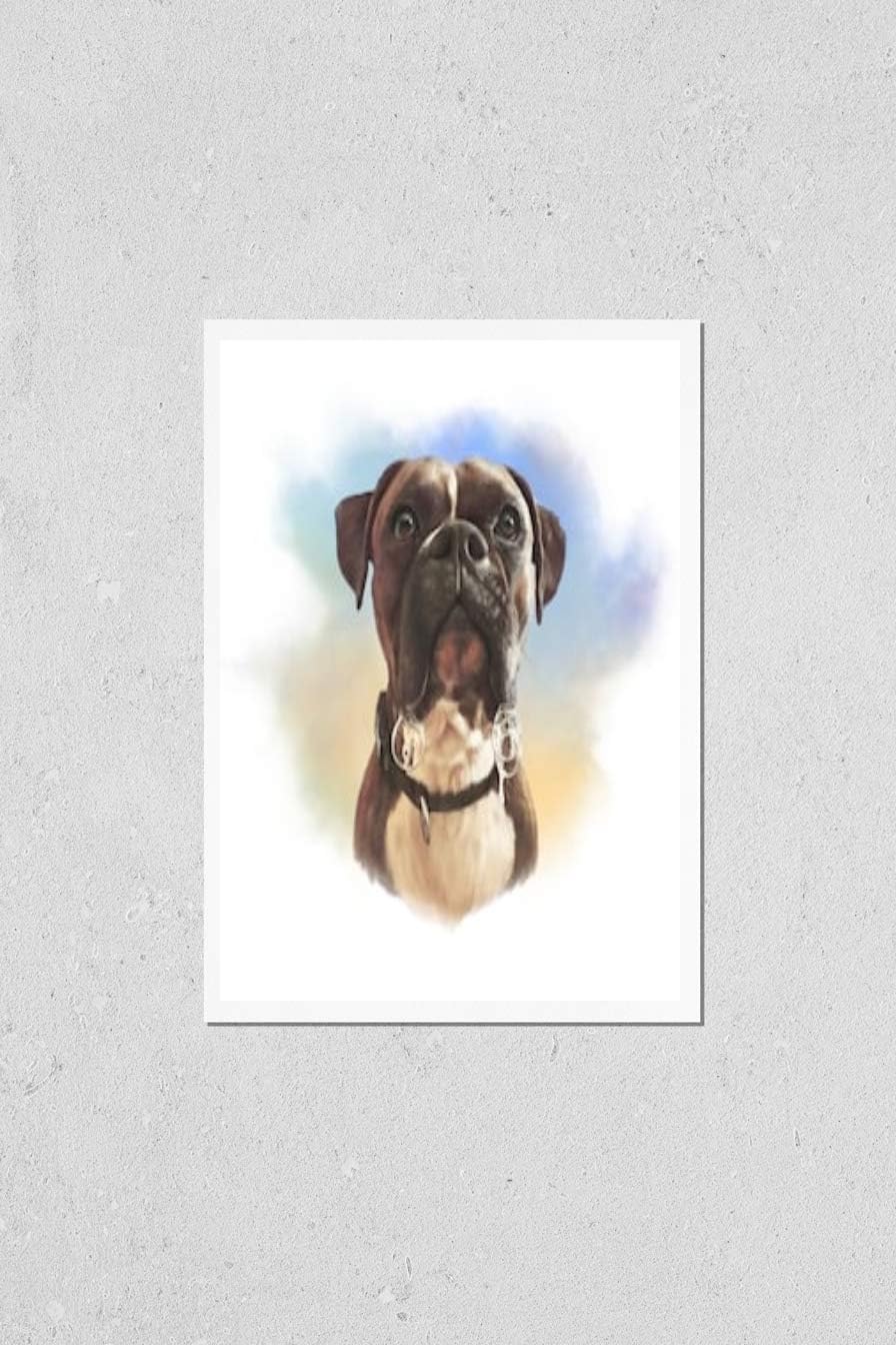 Amazon.com: Wall Art Poster Print of Portrait of French Bulldog with ...