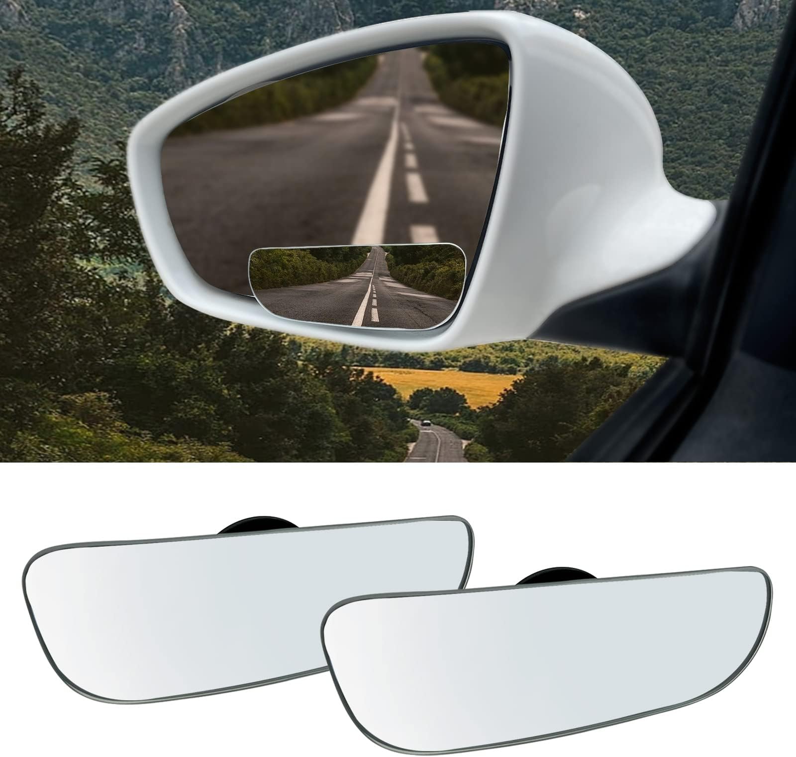Amazon.com: Blind Spot Mirror, Rectangular Shaped HD Glass Frameless ...