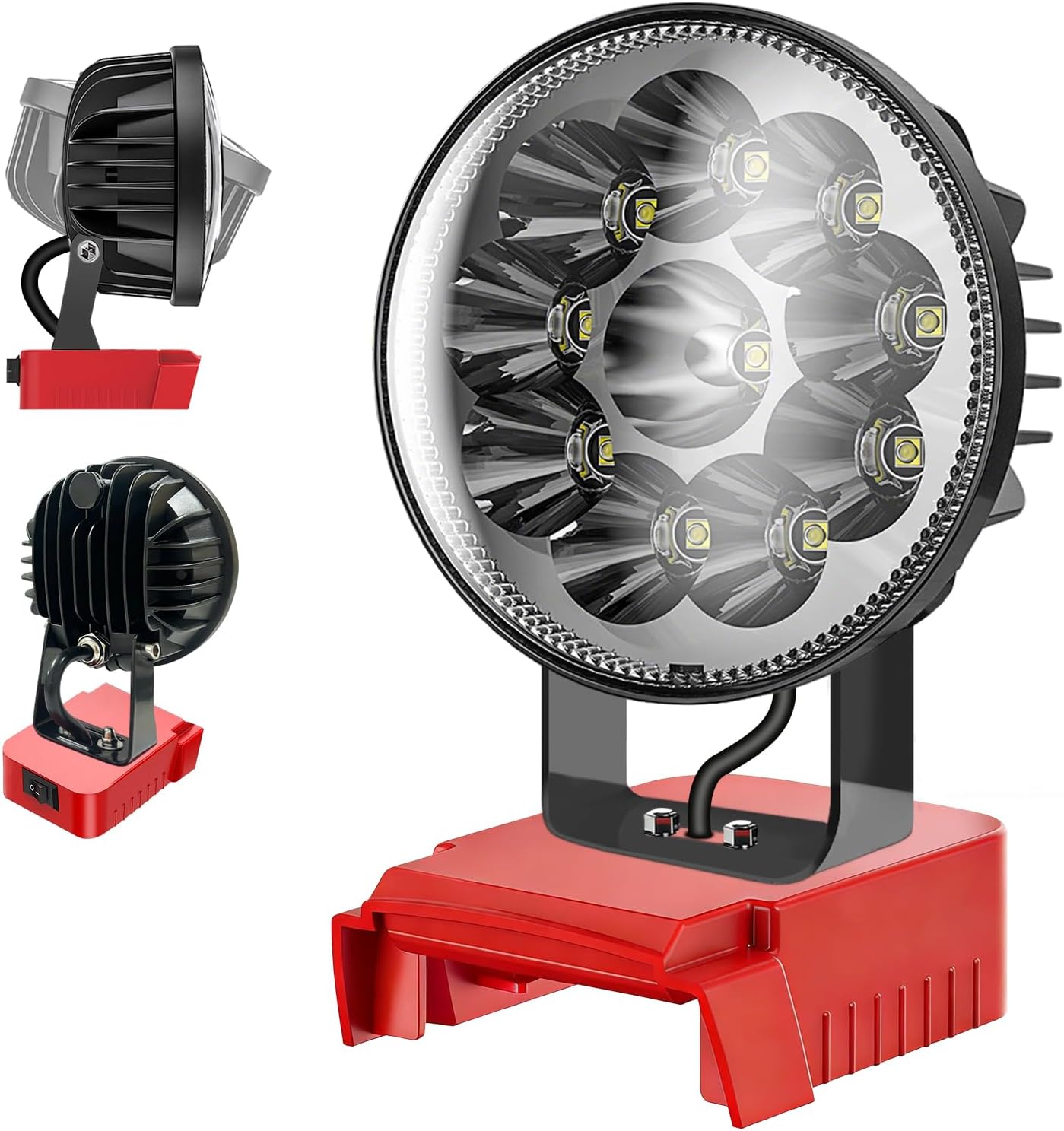 9000LM LED Work Light for Milwaukee 18V M18 Battery, 80W Cordless ...
