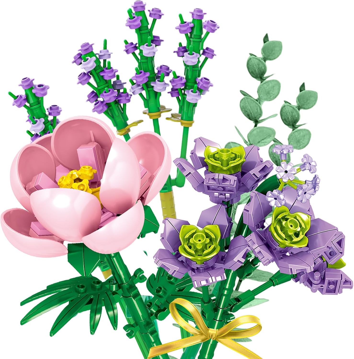 Amazon.com: TAODUDU Violets Flower Bouquet Building Kit, Artificial ...