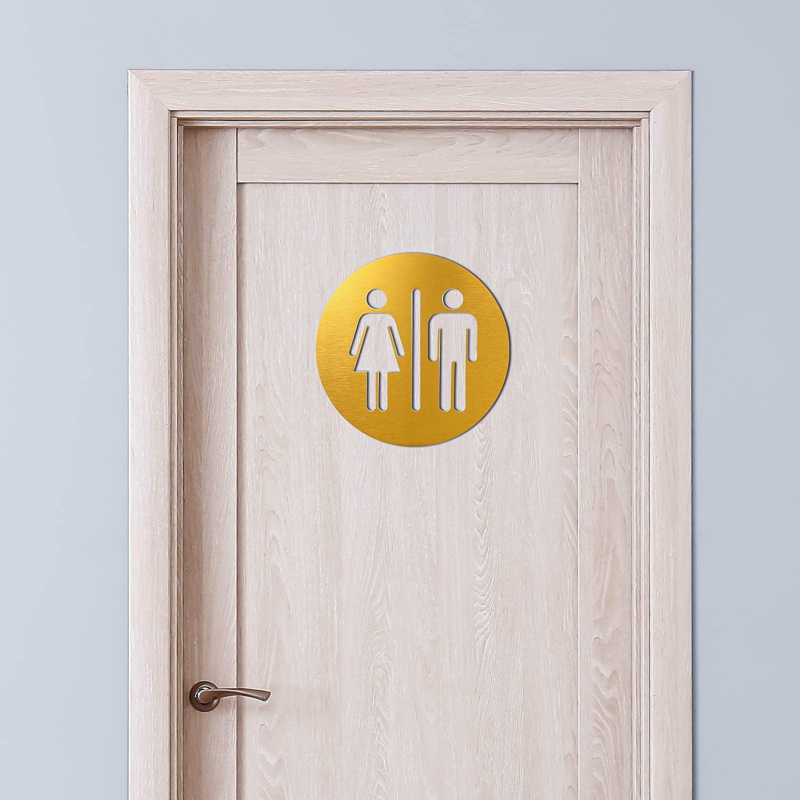 Amazon.com: Acrylic 3D Gold Finish Restroom Sign with Braille, Bathroom ...