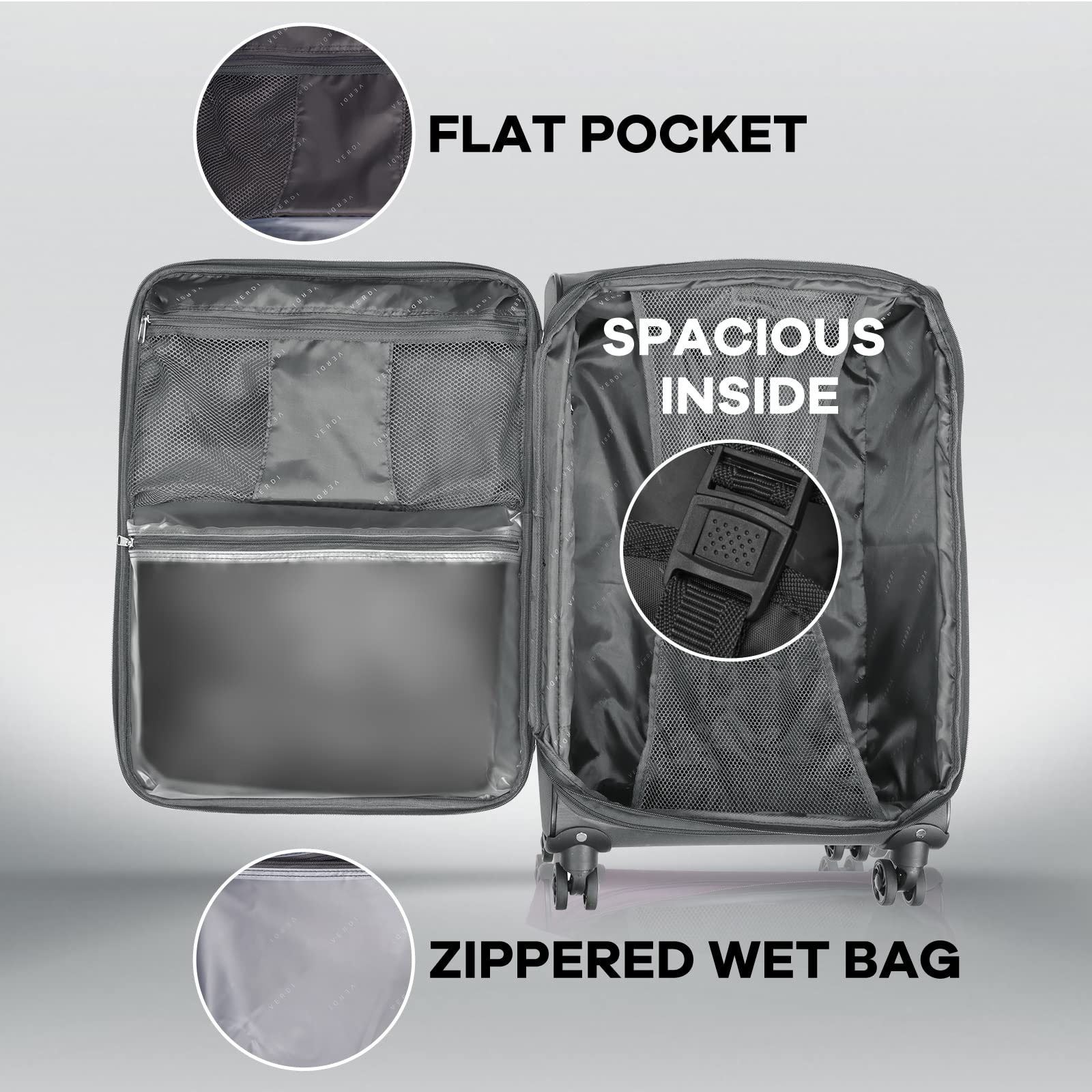 24 Inch Luggage – Expandable Durable Softside Lightweight Suitcase with ...