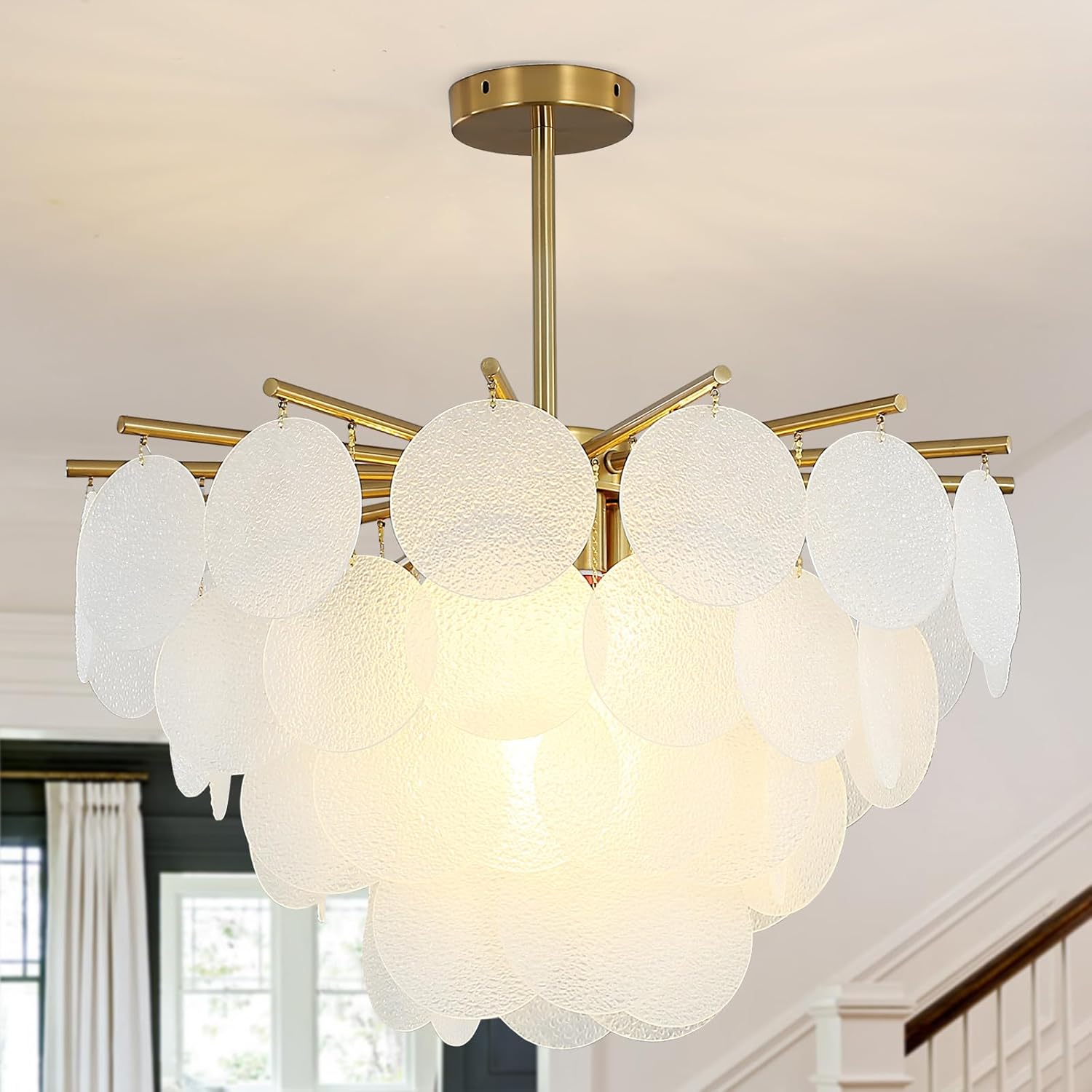 Wansi Shine Capiz Shell Chandelier: 8-Light Modern White Shell ...