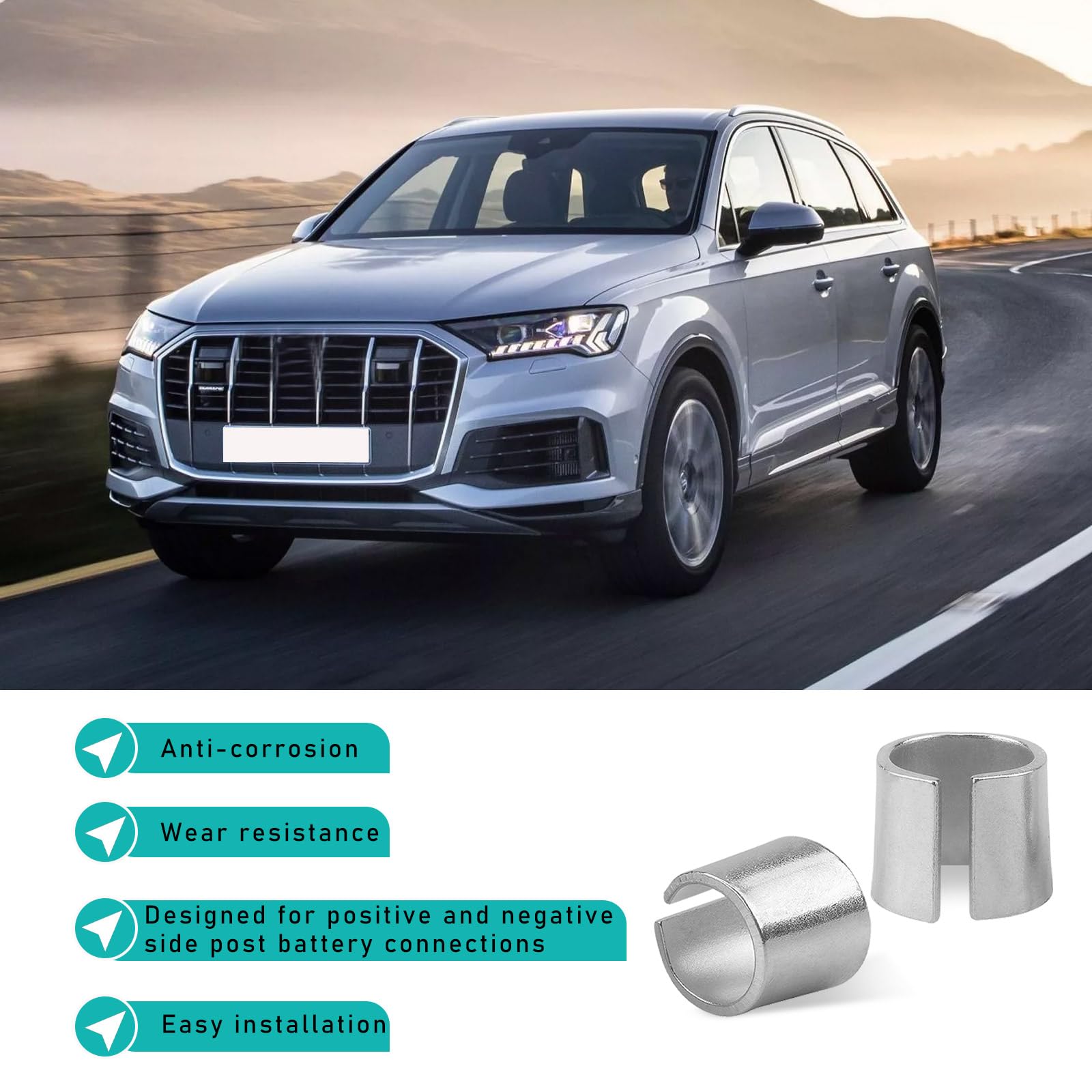 Snapklik.com : 2 Pair Battery Adaptor Sleeves, Car Battery Negative ...