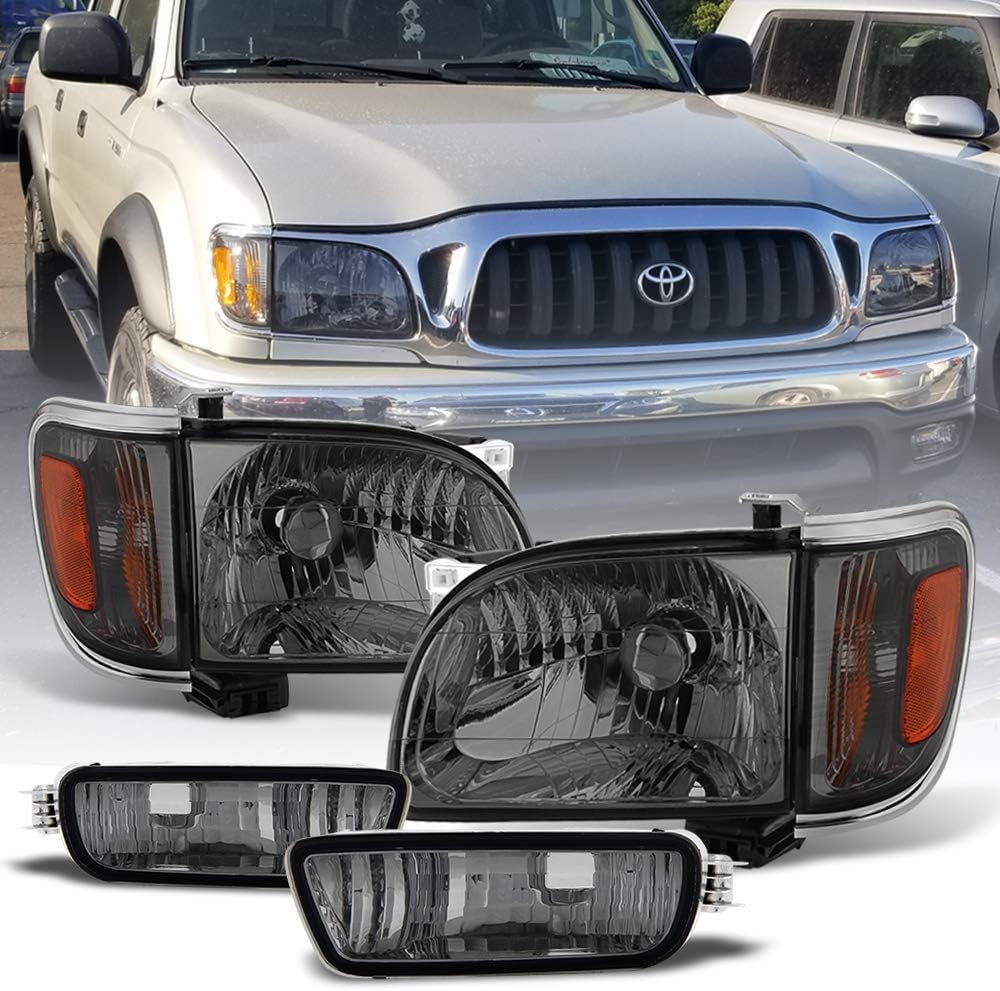 Amazon.com: FOR Toyota 2001-2004 Tacoma Grille Black Headlight Park ...