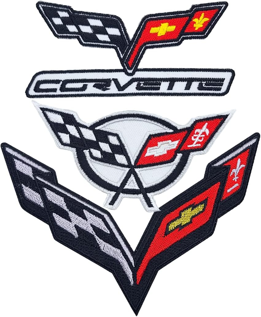 Amazon.com: Corvette Racing Checkered Flags Patch 3pc Bundle Set - Iron ...
