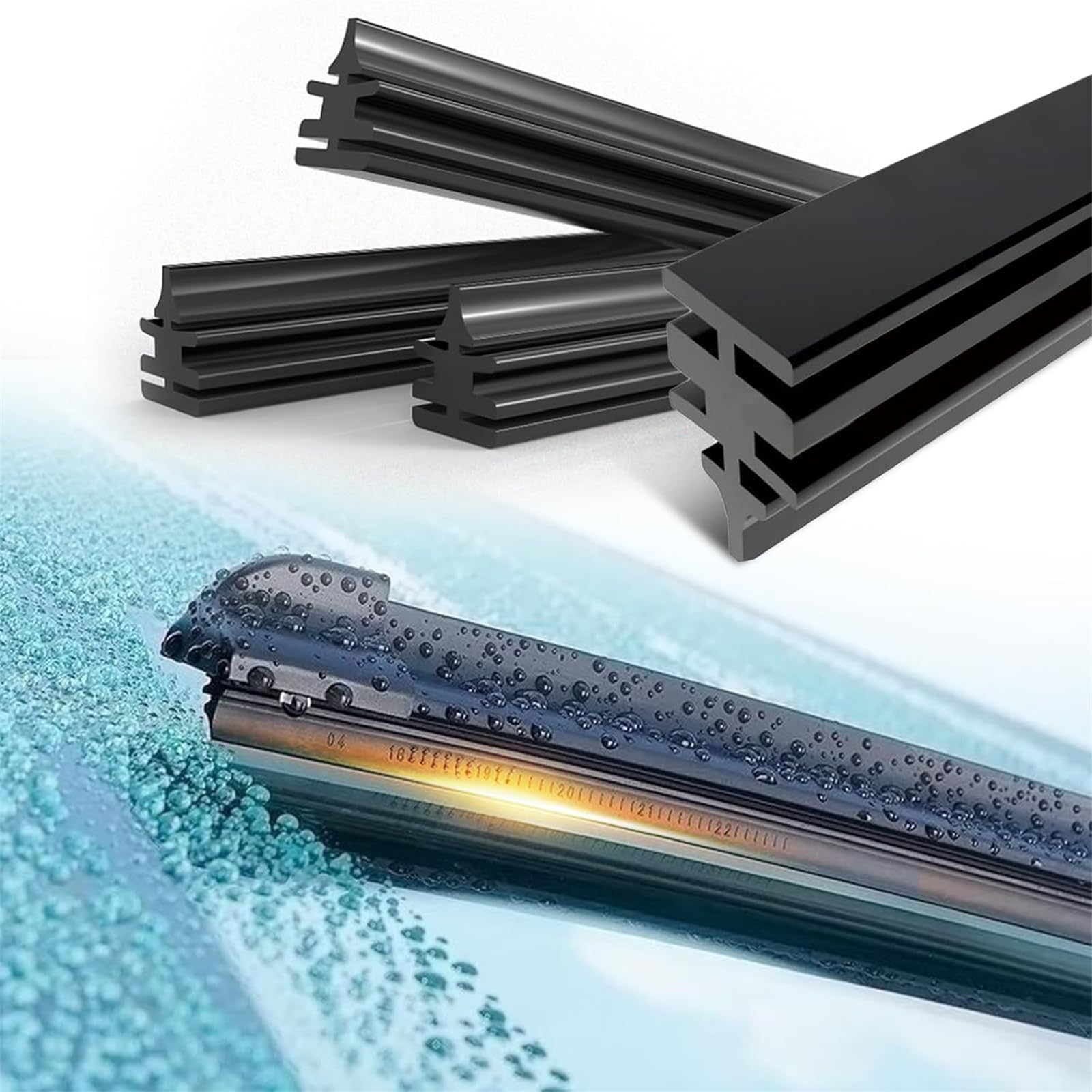 4PCS Car Wiper Blade Replacement Strip, DIY Adjustable Windshield Wiper ...