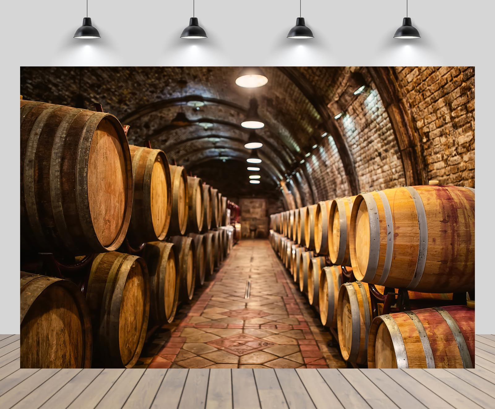 Amazon.com : CHNYWORK 8ftx6ft Underground Wine Cellar Backdrop Rustic ...