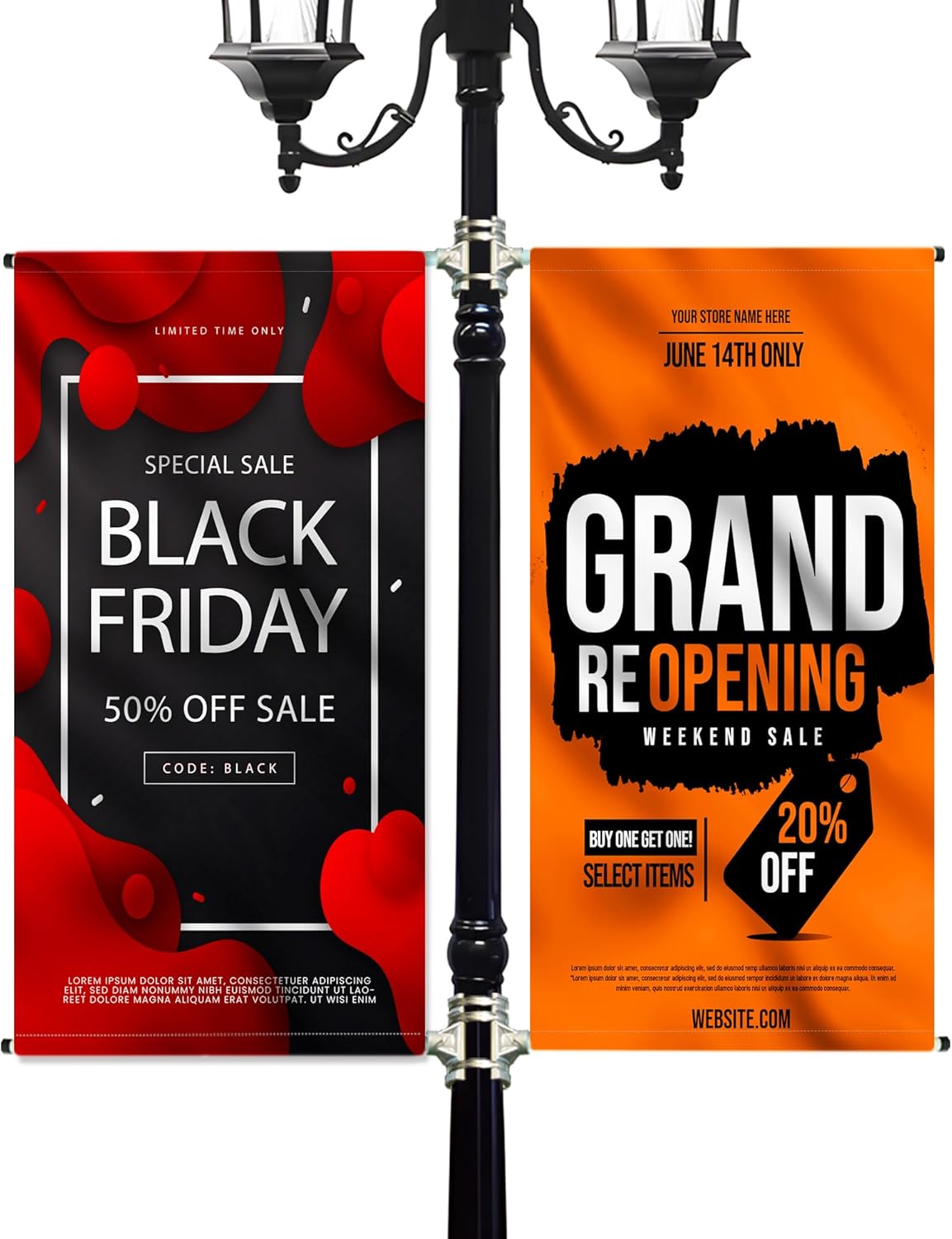 Amazon.com: Anley Custom Street Light Pole Banner 30 x 72 In - Rip ...