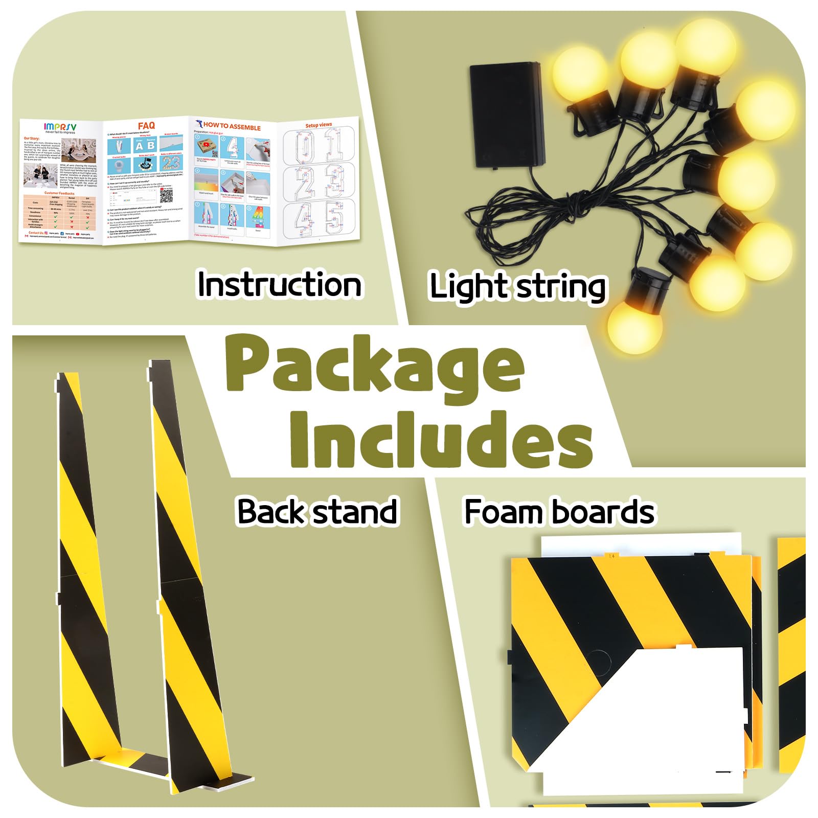 Snapklik.com : Marquee Numbers Construction Birthday Decorations: 3ft ...