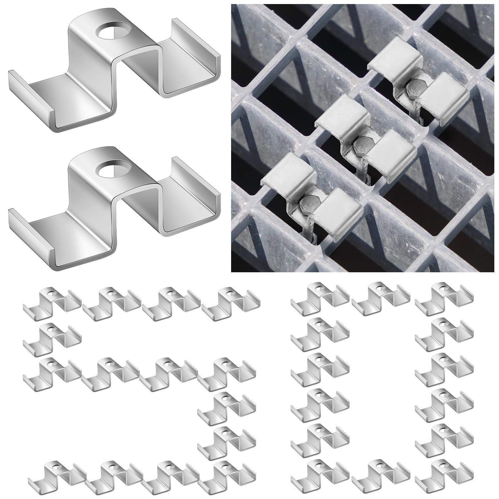 Amazon.com: MorningRo 50 Pcs Grating Clip Saddle Clip 316 Stainless ...