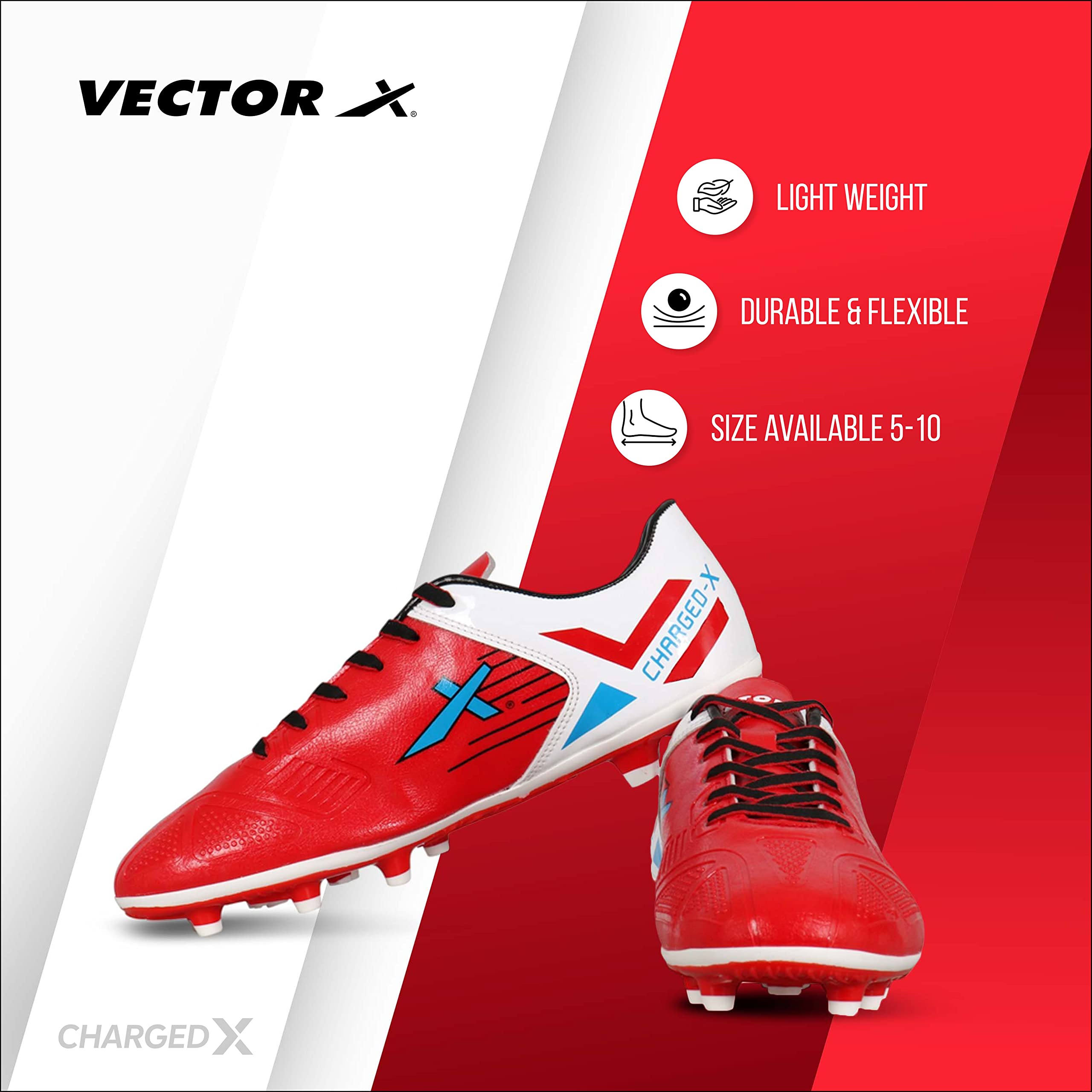 Vector X Rojo Vector X Charged X Football Shoes For Men