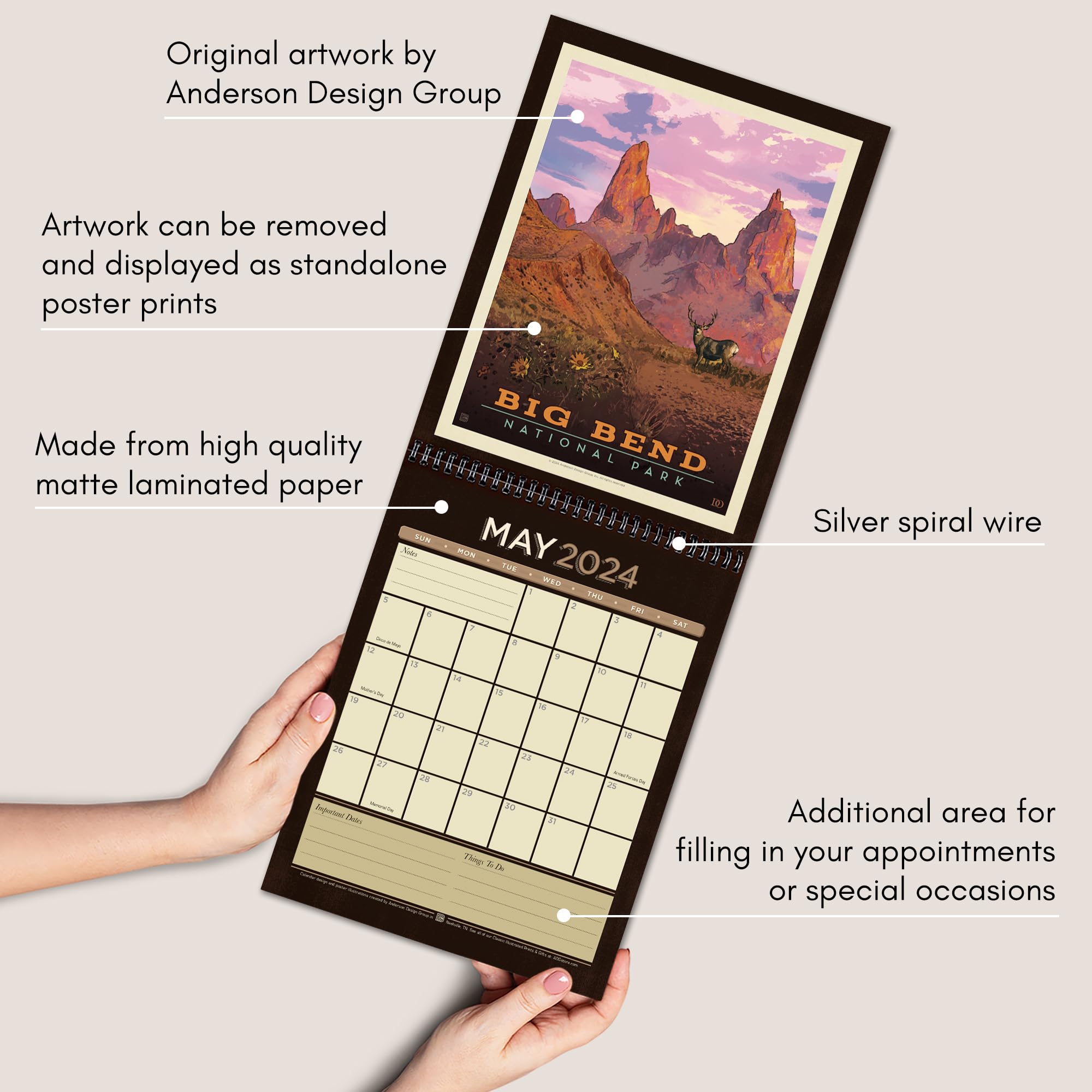 Snapklik.com : 2024 Wall Calendar - National Park Postcard Design ...
